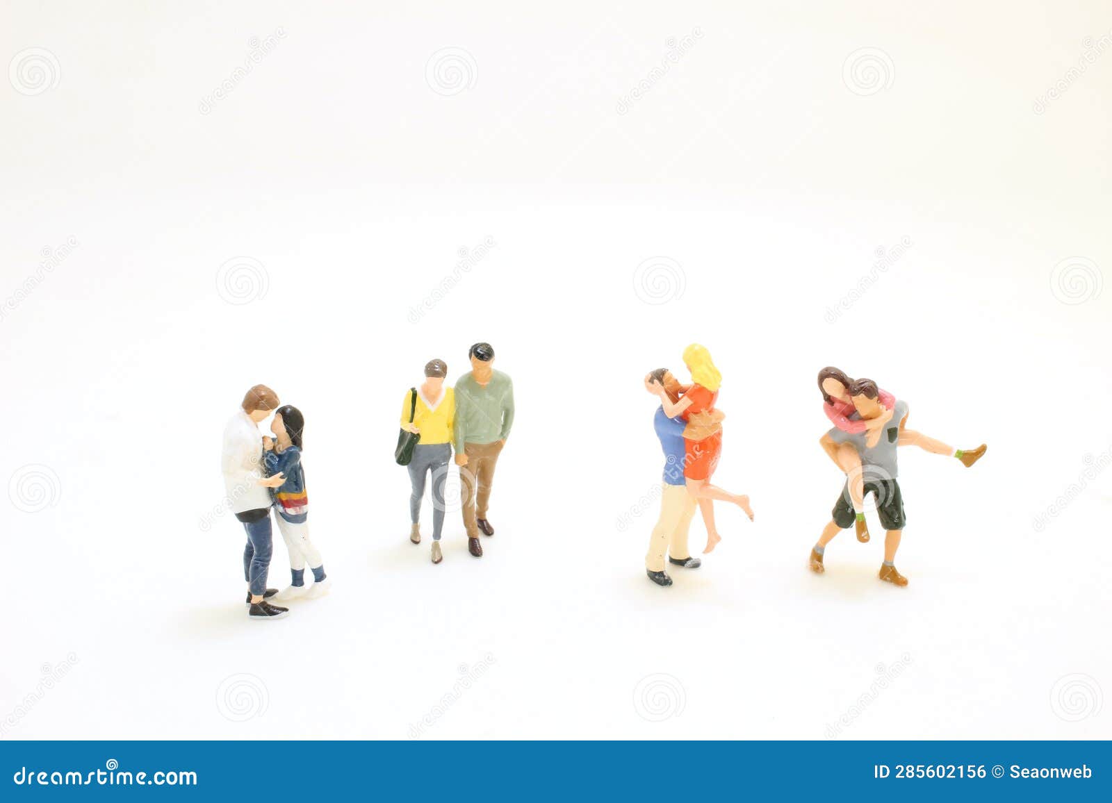 The Fun of Lover, Mini Couple Standing Stock Photo - Image of happiness ...