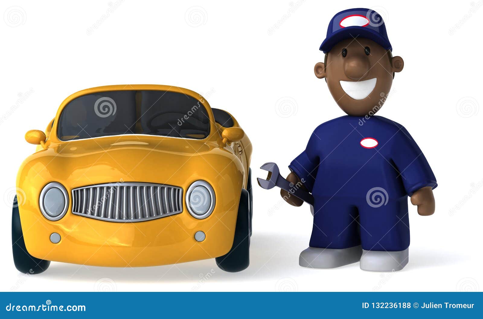 Fun Mechanic - 3D Illustration Stock Illustration - Illustration of ...