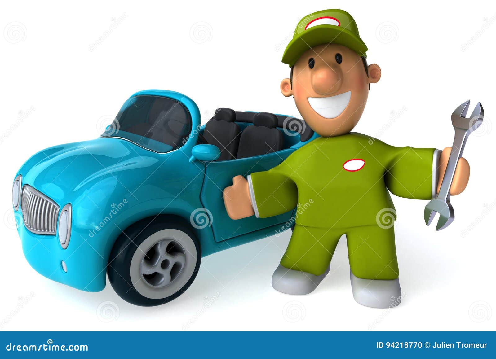 Fun Mechanic - 3D Illustration Stock Illustration - Illustration of ...