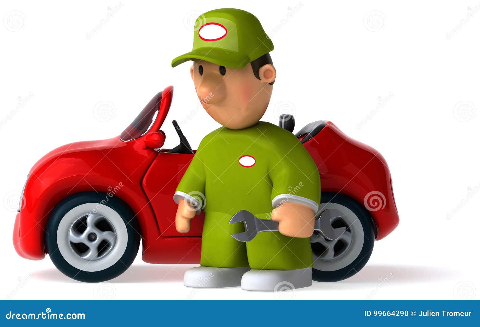 Fun Mechanic - 3D Illustration Stock Illustration - Illustration of ...