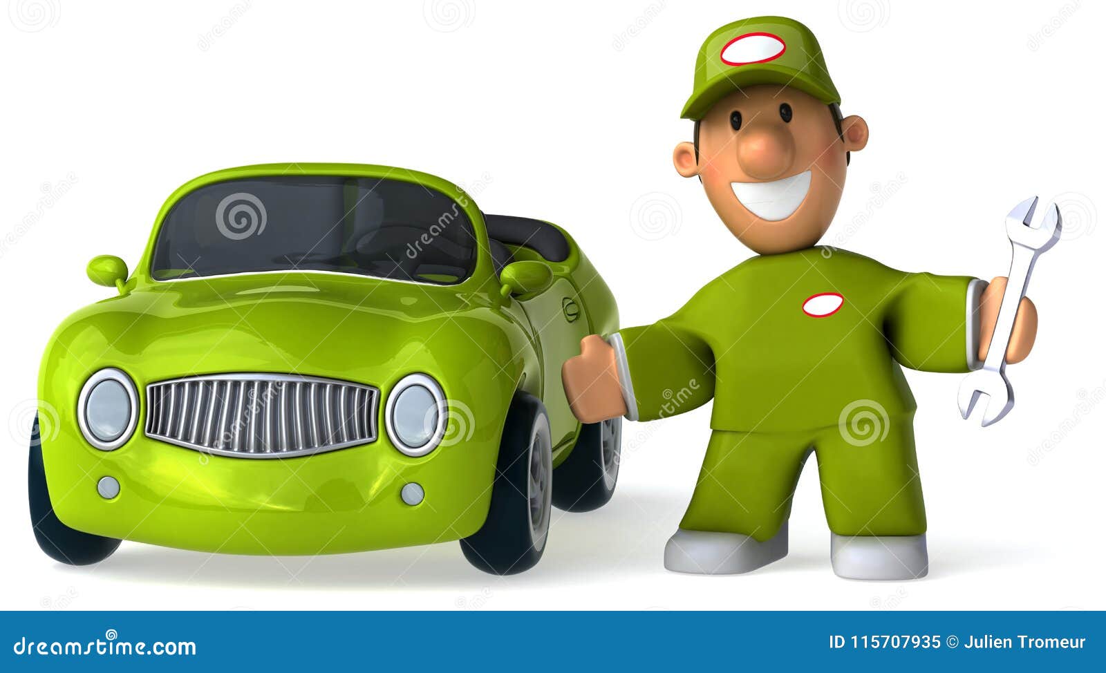 Fun Mechanic - 3D Illustration Stock Illustration - Illustration of ...