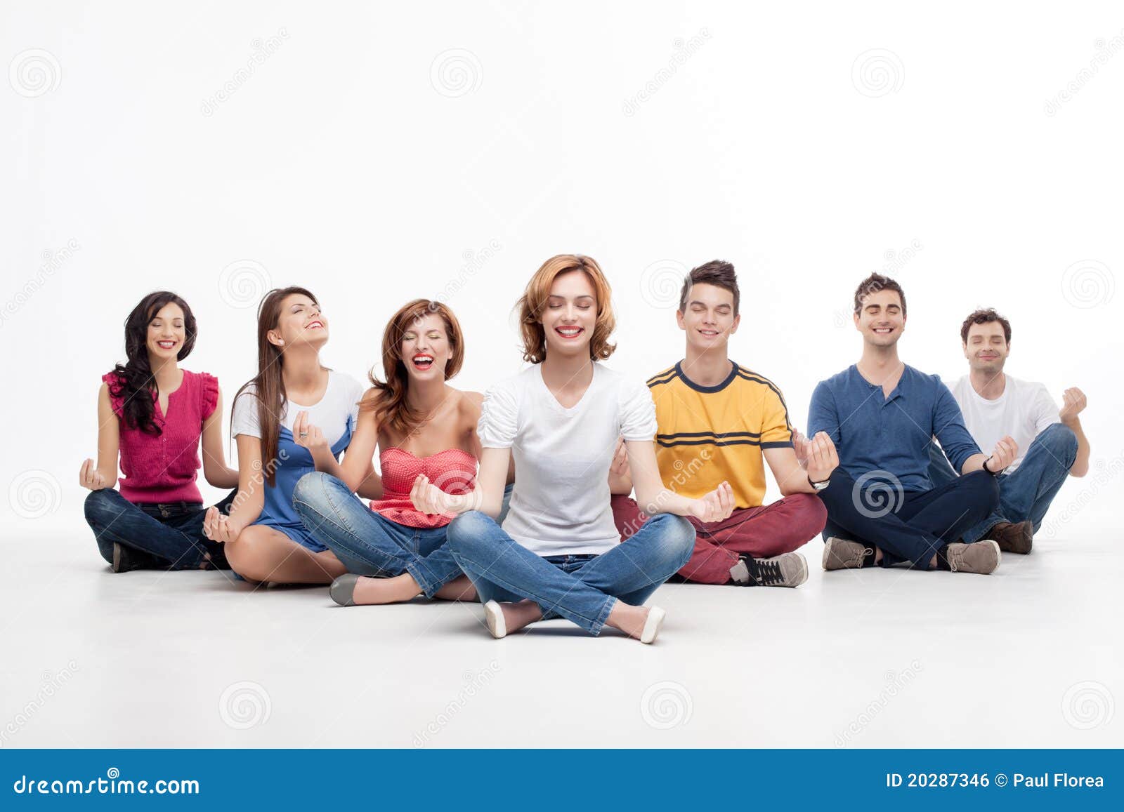 Fun at meditation stock photo. Image of teamwork, pretty - 20287346