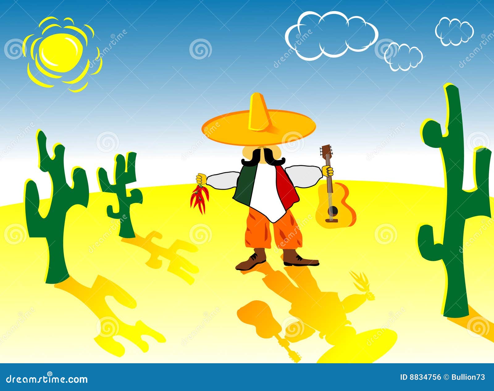 Fun mexican stock vector. Illustration of sand, summer - 8834756