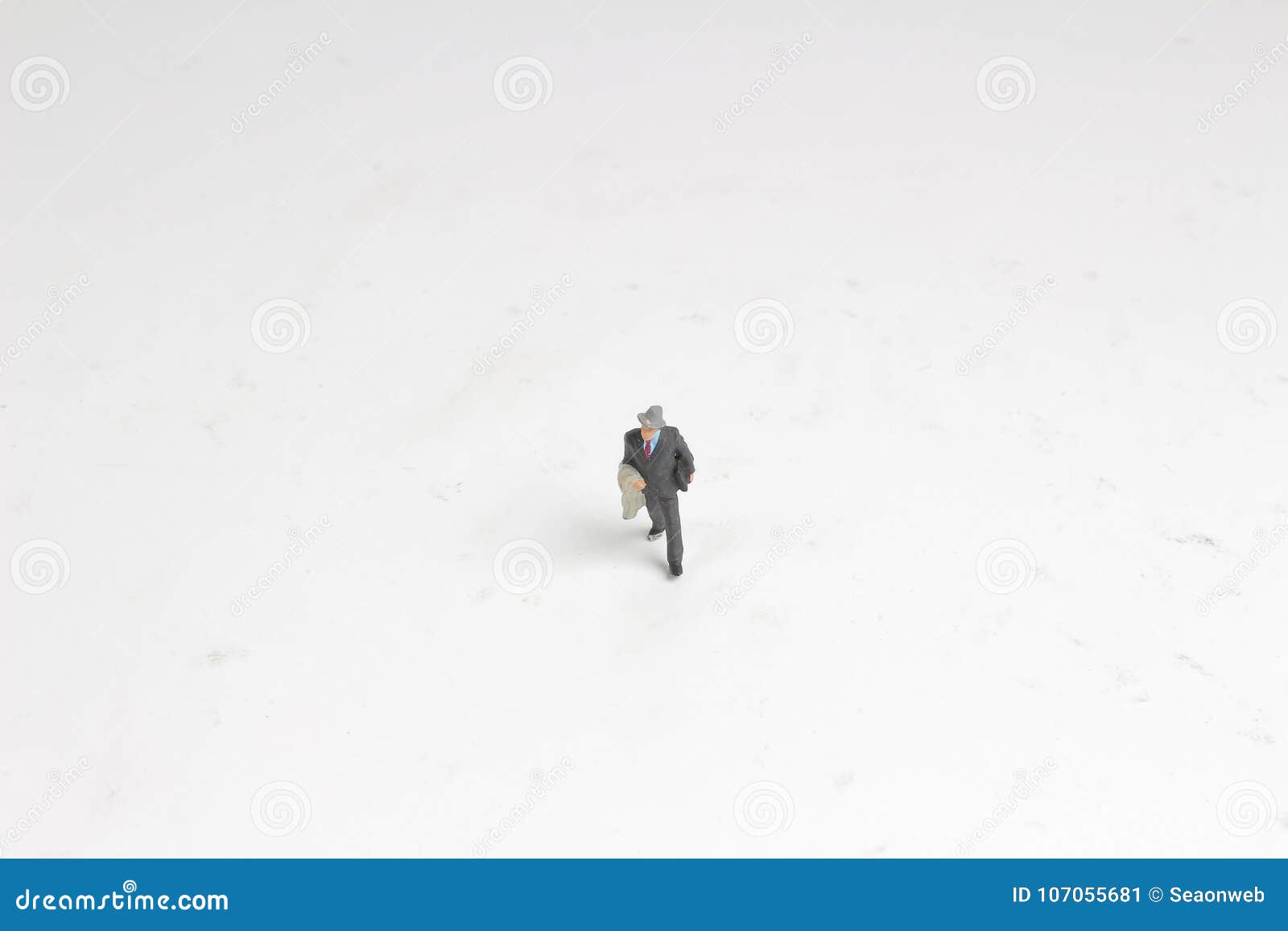 A Fun of Mini Man is Walking Stock Image - Image of executive, concept ...