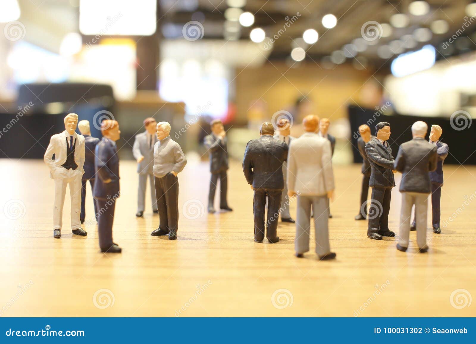 Fun of Mini People Business at the Meeting Stock Photo - Image of guide ...