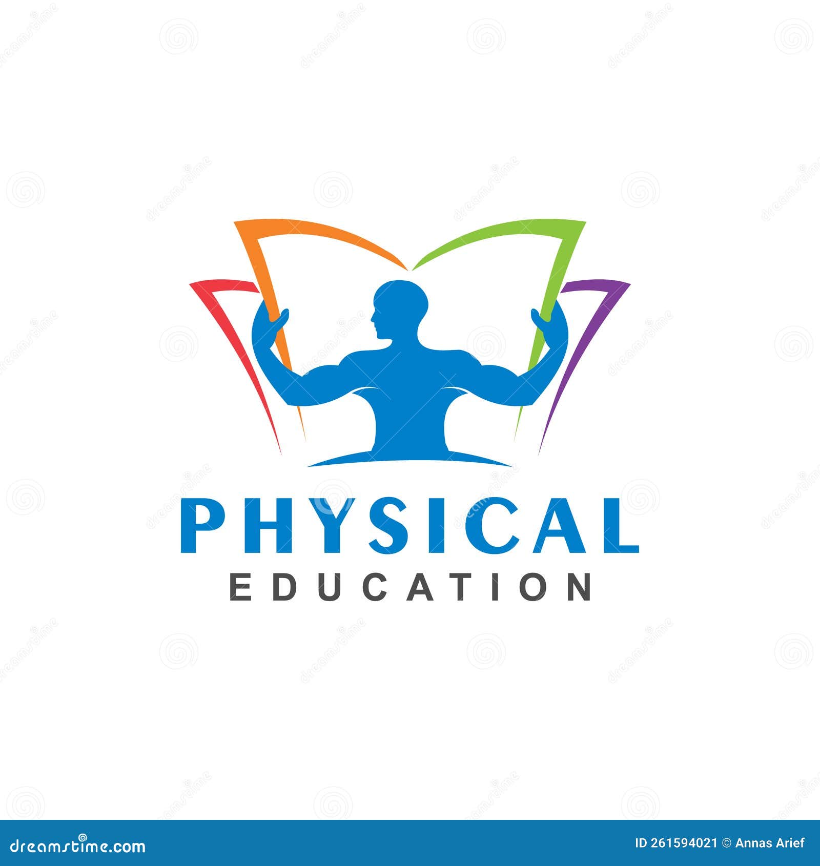 Fun Modern Physical Education Logo Design Template Stock Vector ...