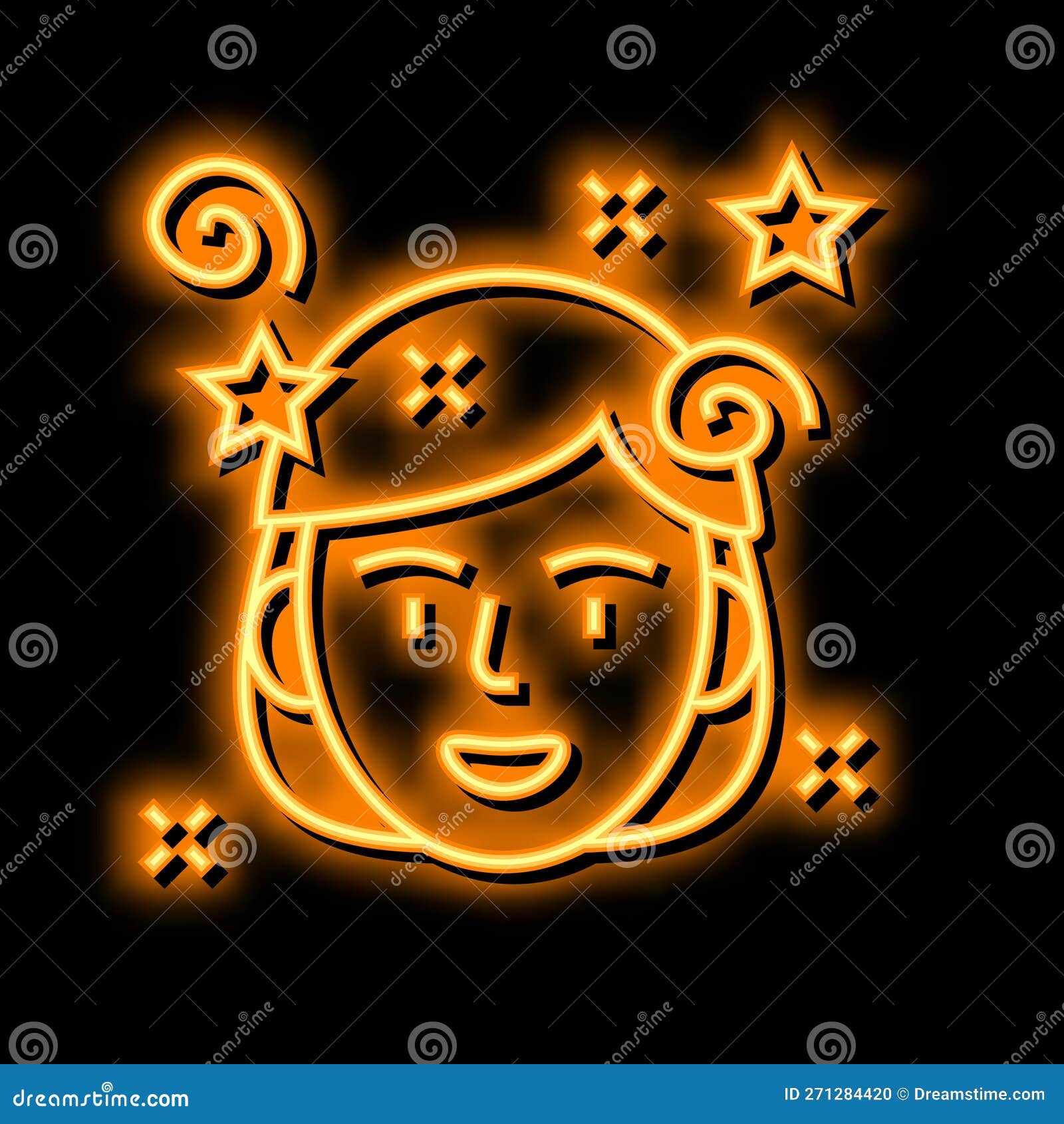 Fun Mood Neon Glow Icon Illustration Stock Vector - Illustration of ...