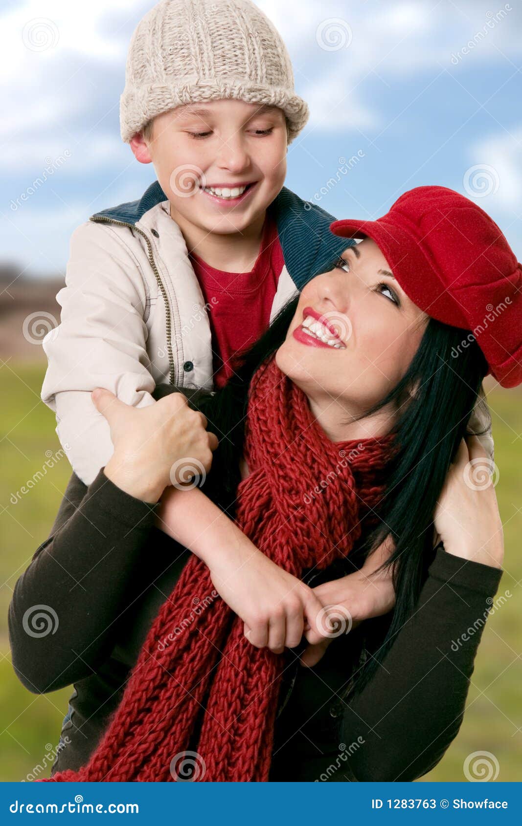 Fun with mum stock image. Image of seasonal, woman, caring - 1283763