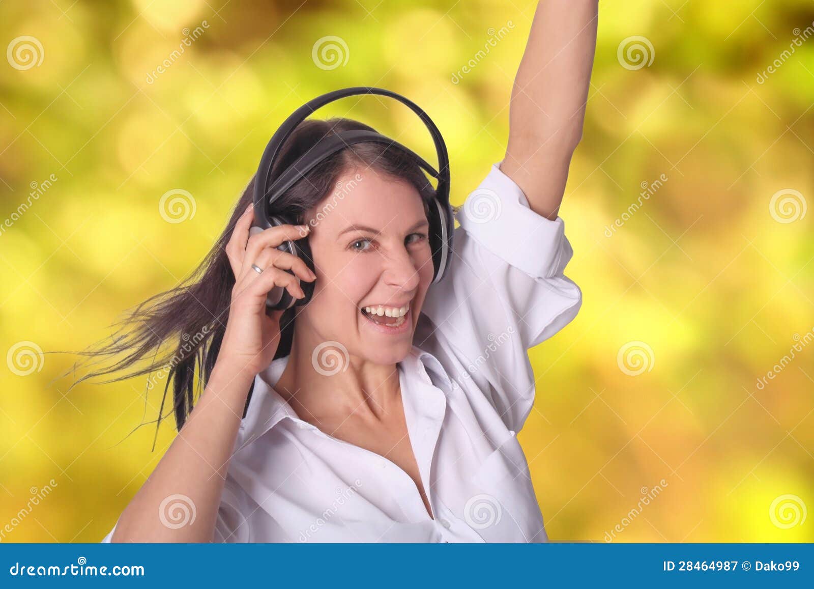 Fun with music stock image. Image of headphones, smile - 28464987