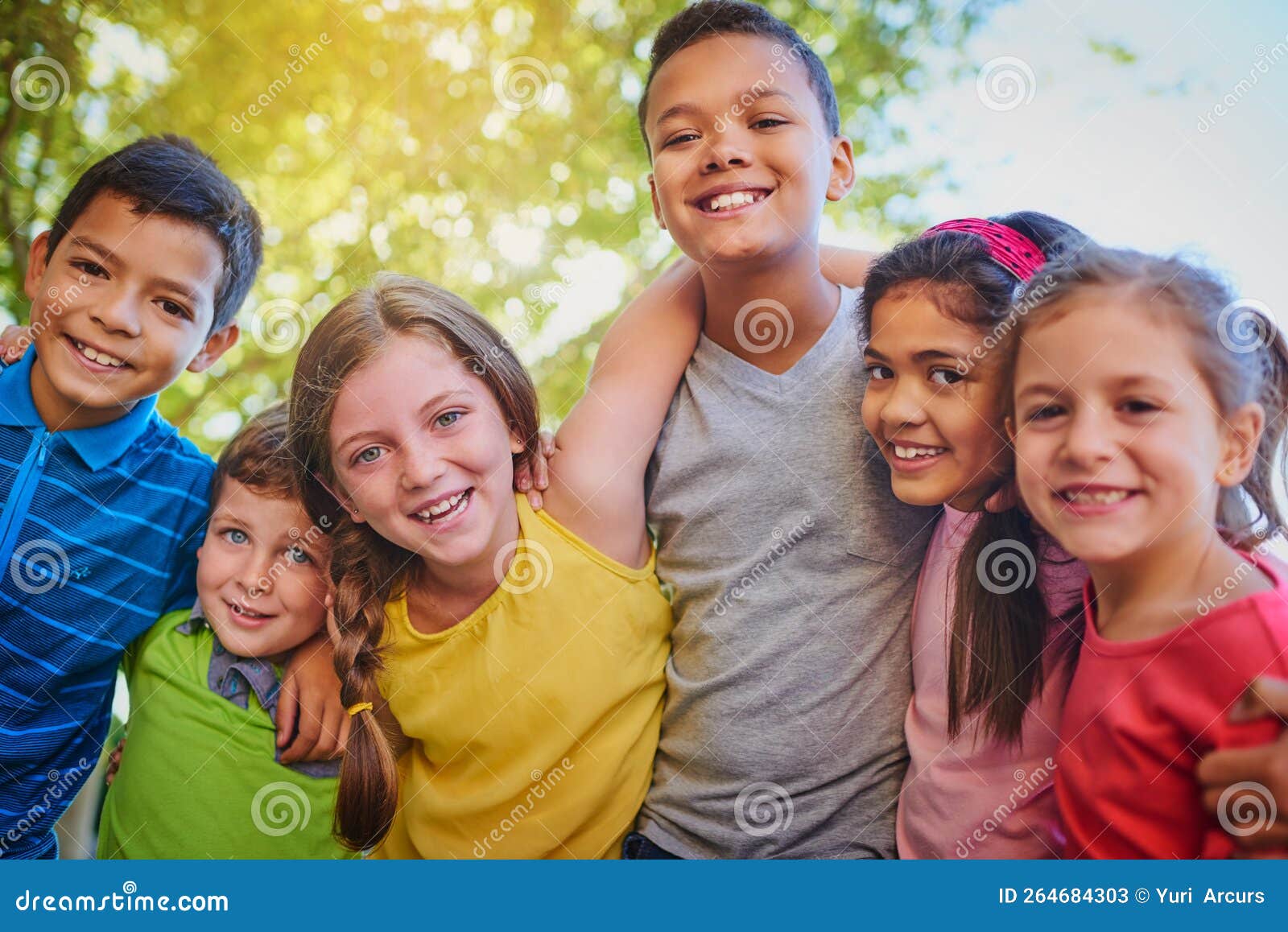 The Fun Never Stops when You a Kid. a Diverse Group of Children Outside ...