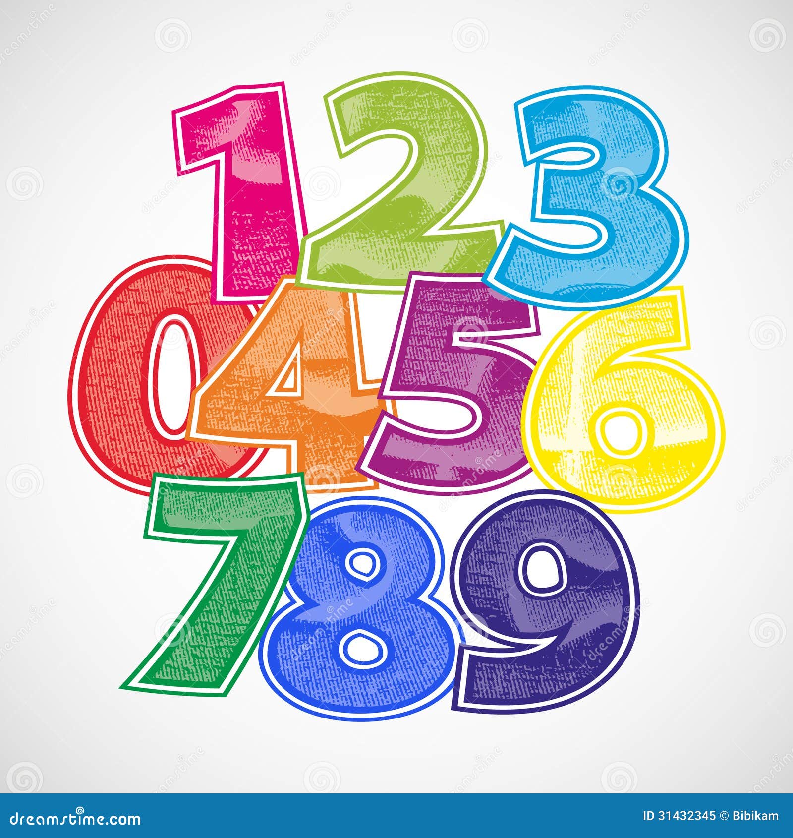 Fun Numbers Scratched Font Royalty Free Stock Photo - Image: 31432345