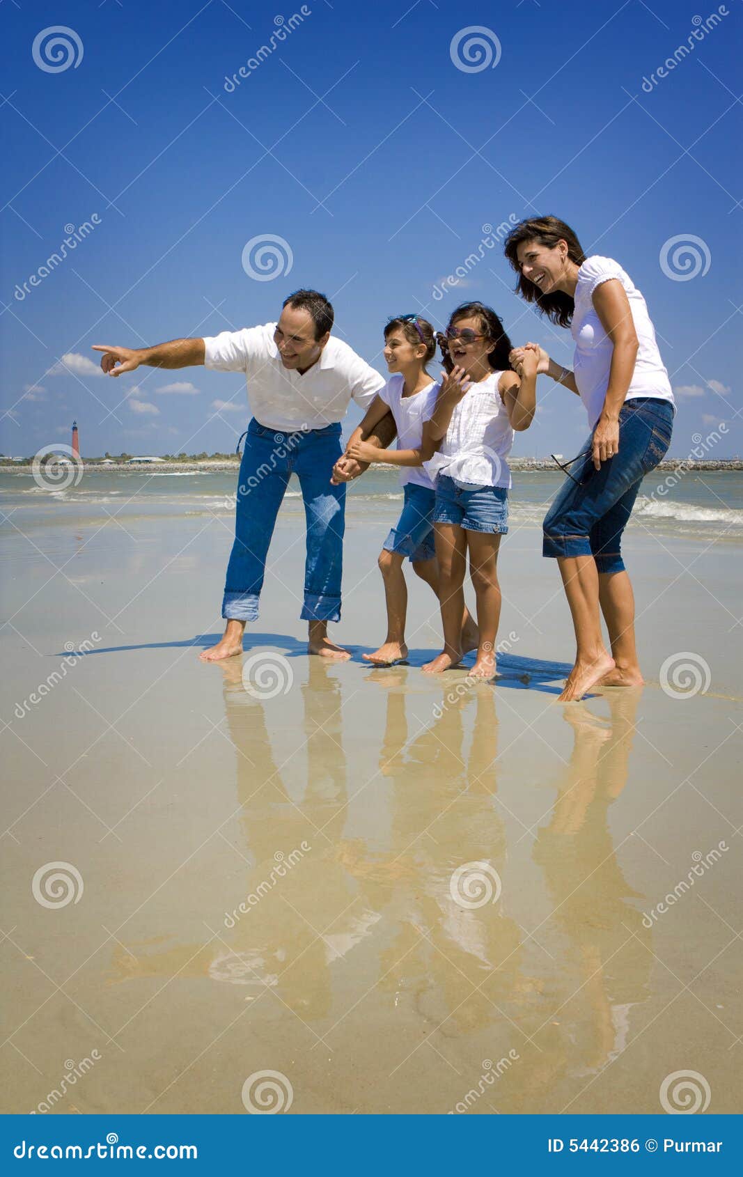 Fun at the ocean stock photo. Image of happy, jeans, mother - 5442386