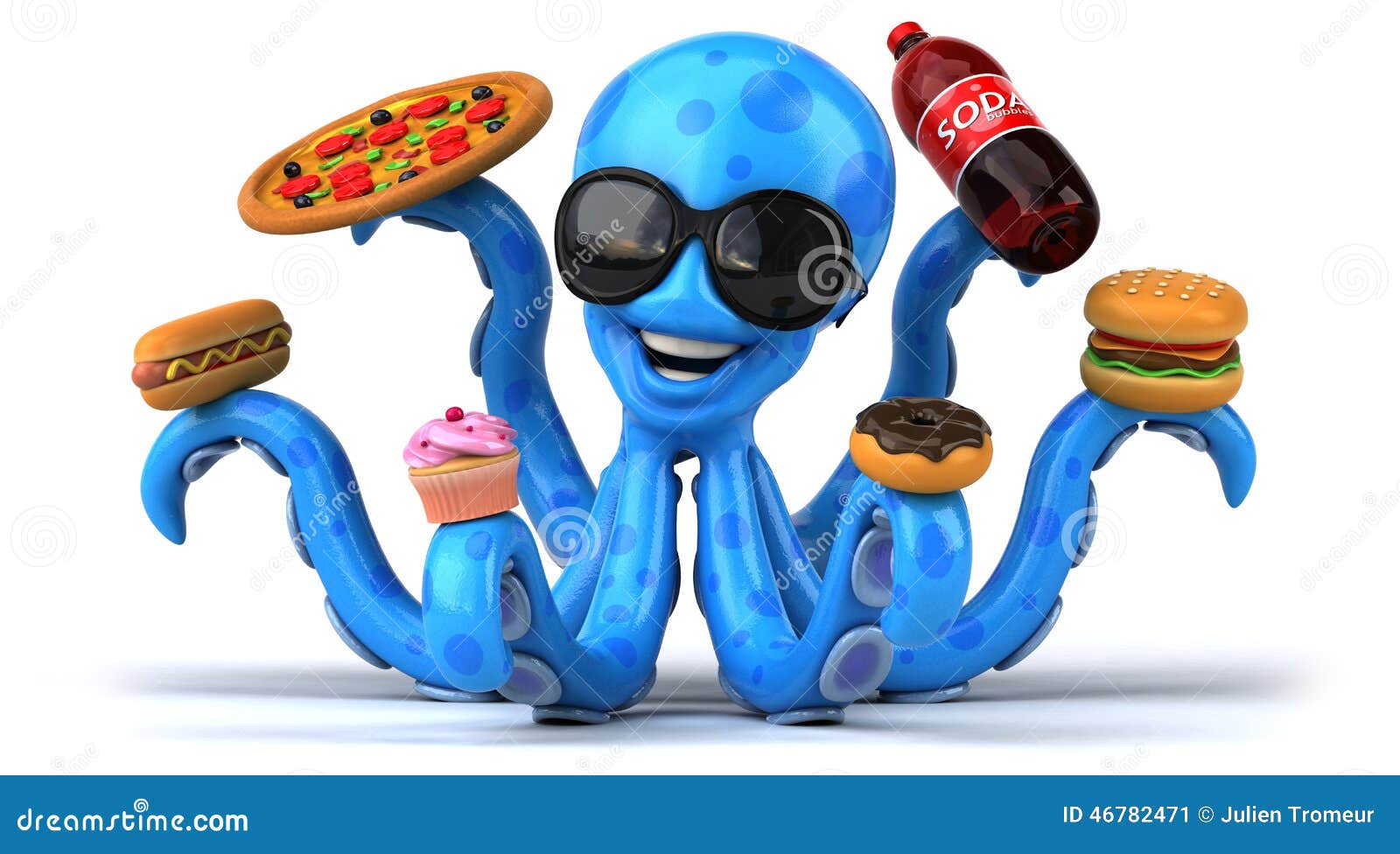 Fun octopus stock illustration. Illustration of calmar - 46782471