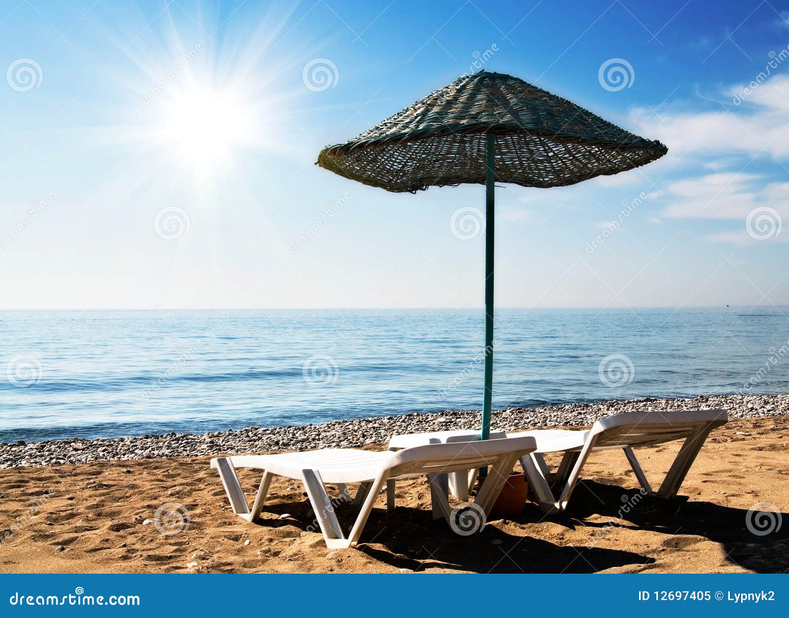 Fun Parasol and Fun Sun on the Beach in Resort. Stock Image - Image of ...