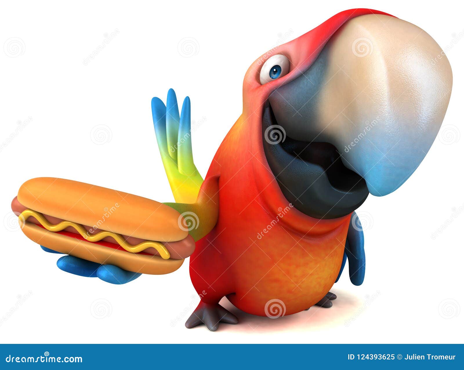 Fun parrot stock illustration. Illustration of nature - 124393625
