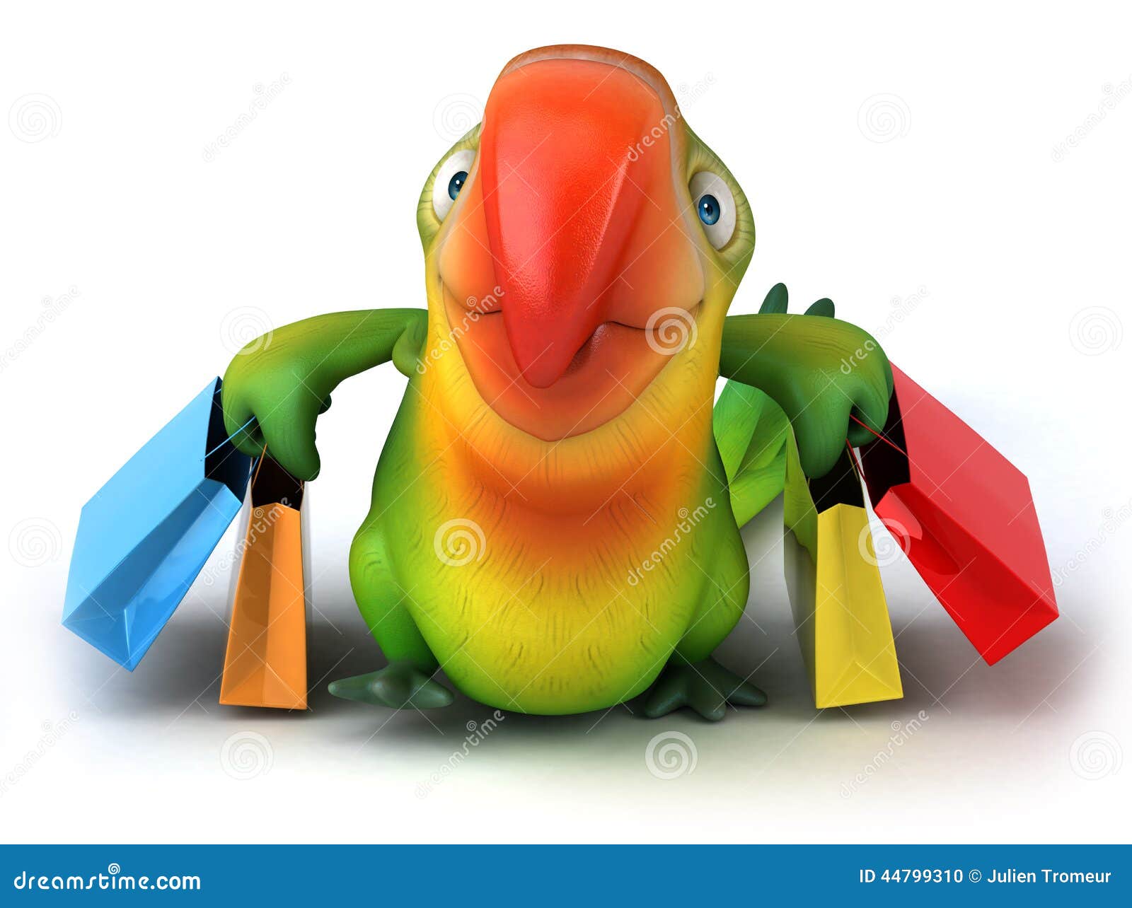 Fun parrot stock illustration. Illustration of blue, funny - 44799310