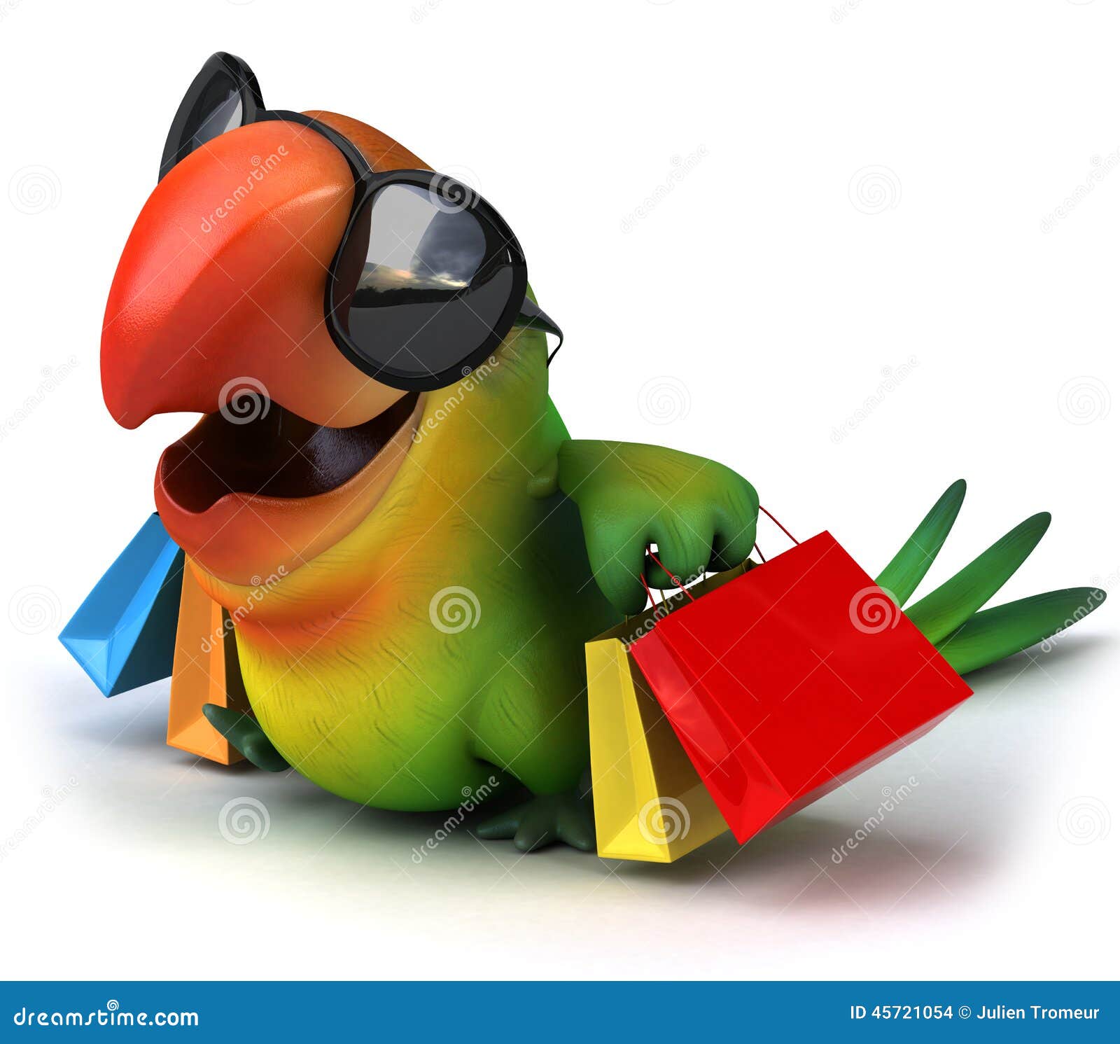 Fun parrot stock illustration. Illustration of bird, funny - 45721054