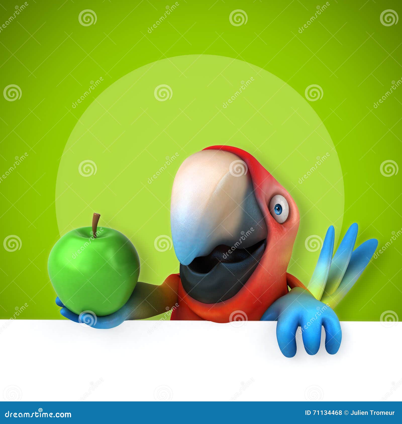 Fun parrot stock illustration. Illustration of funny - 71134468