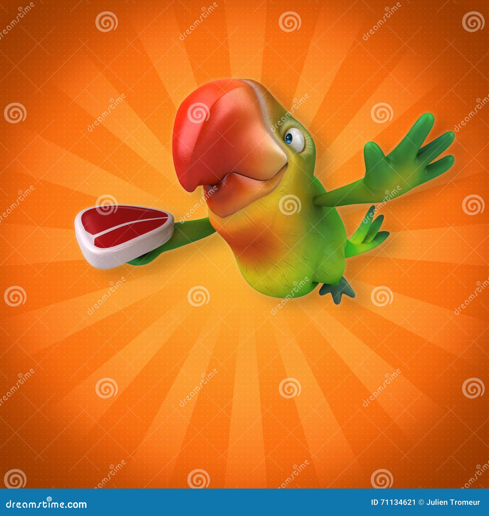 Fun parrot stock illustration. Illustration of funny - 71134621