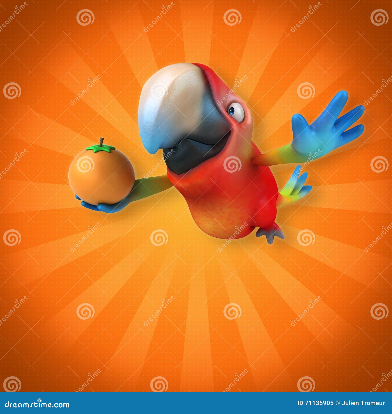 Fun parrot stock illustration. Illustration of parrot - 71135905