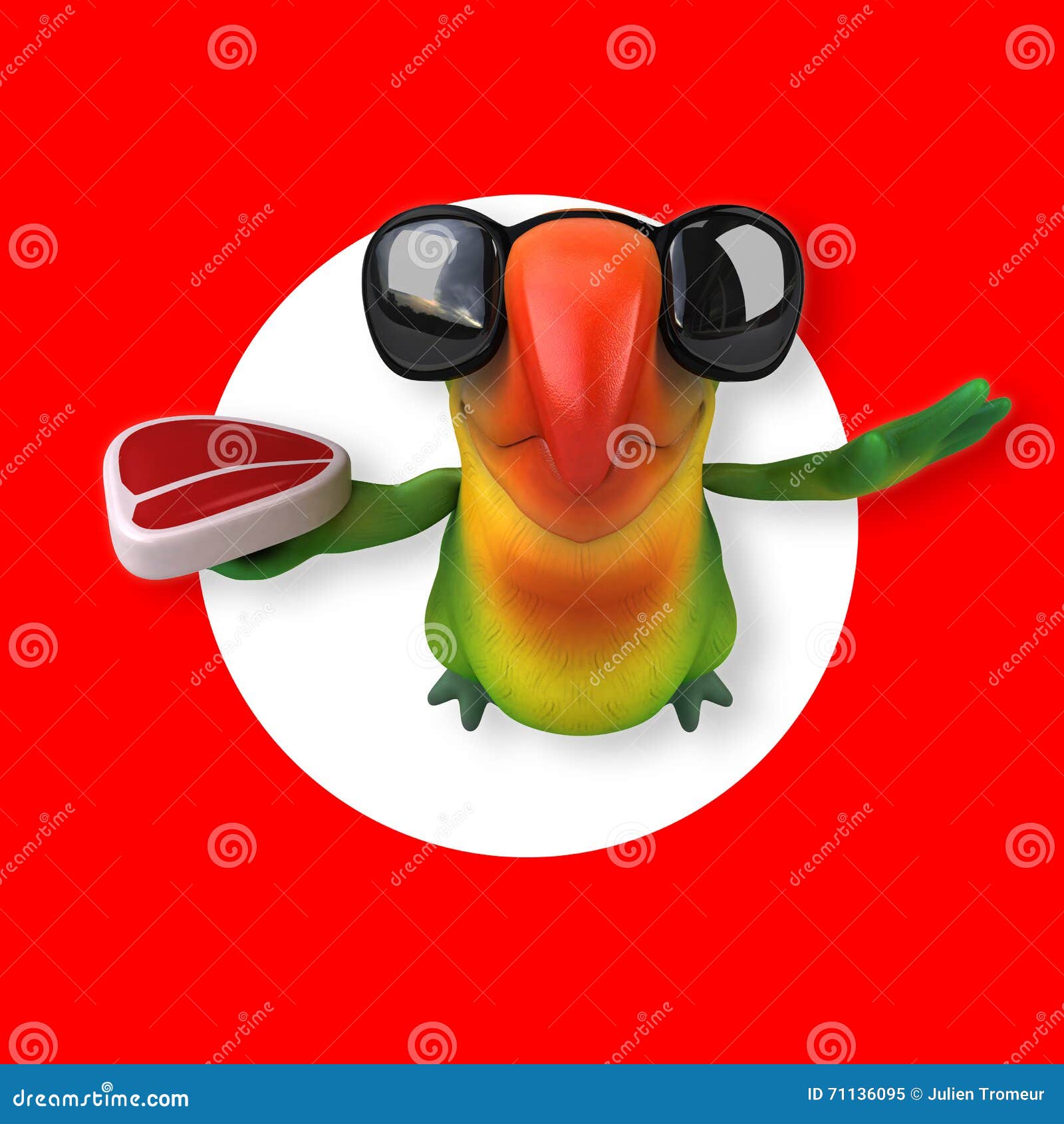 Fun parrot stock illustration. Illustration of nature - 71136095