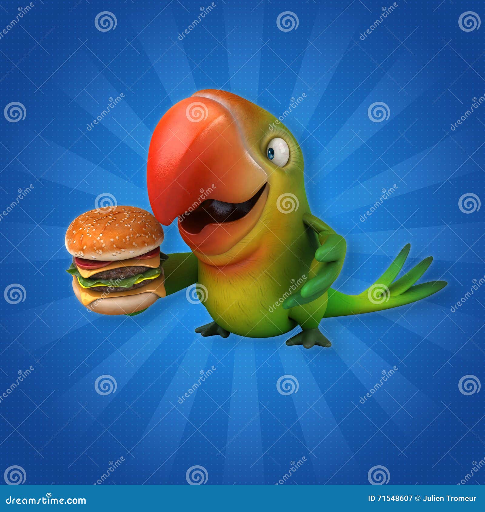 Fun parrot stock illustration. Illustration of beak, jungle - 71548607