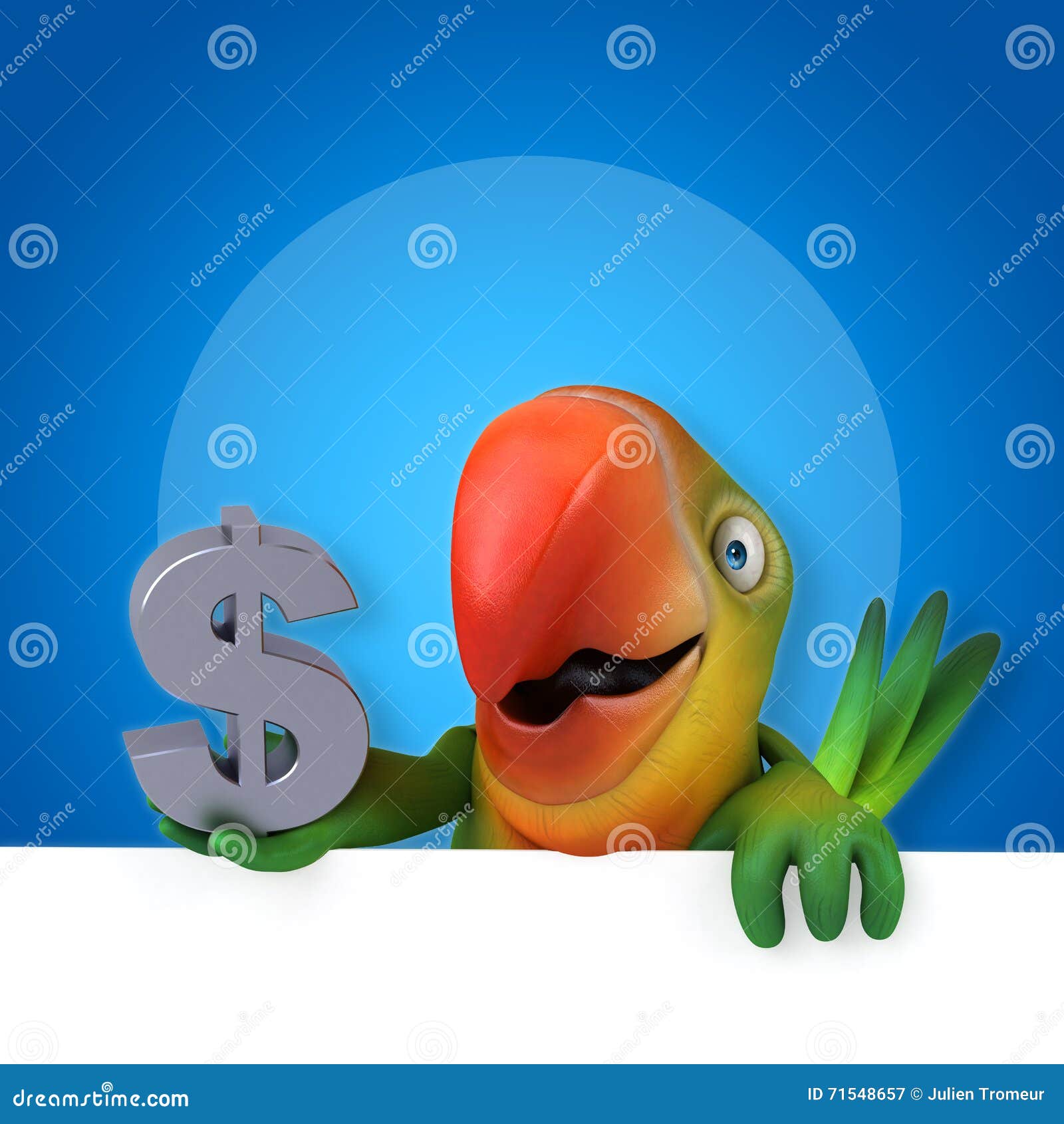 Fun parrot stock illustration. Illustration of cute, avian - 71548657