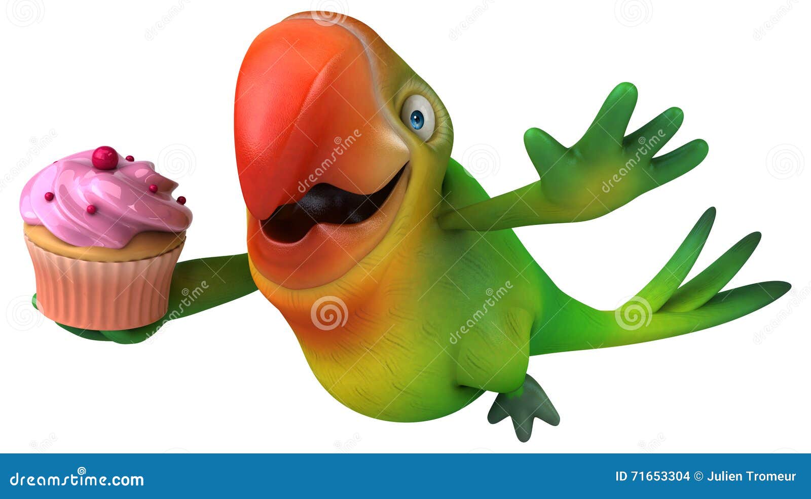 Fun parrot stock illustration. Illustration of funny - 71653304