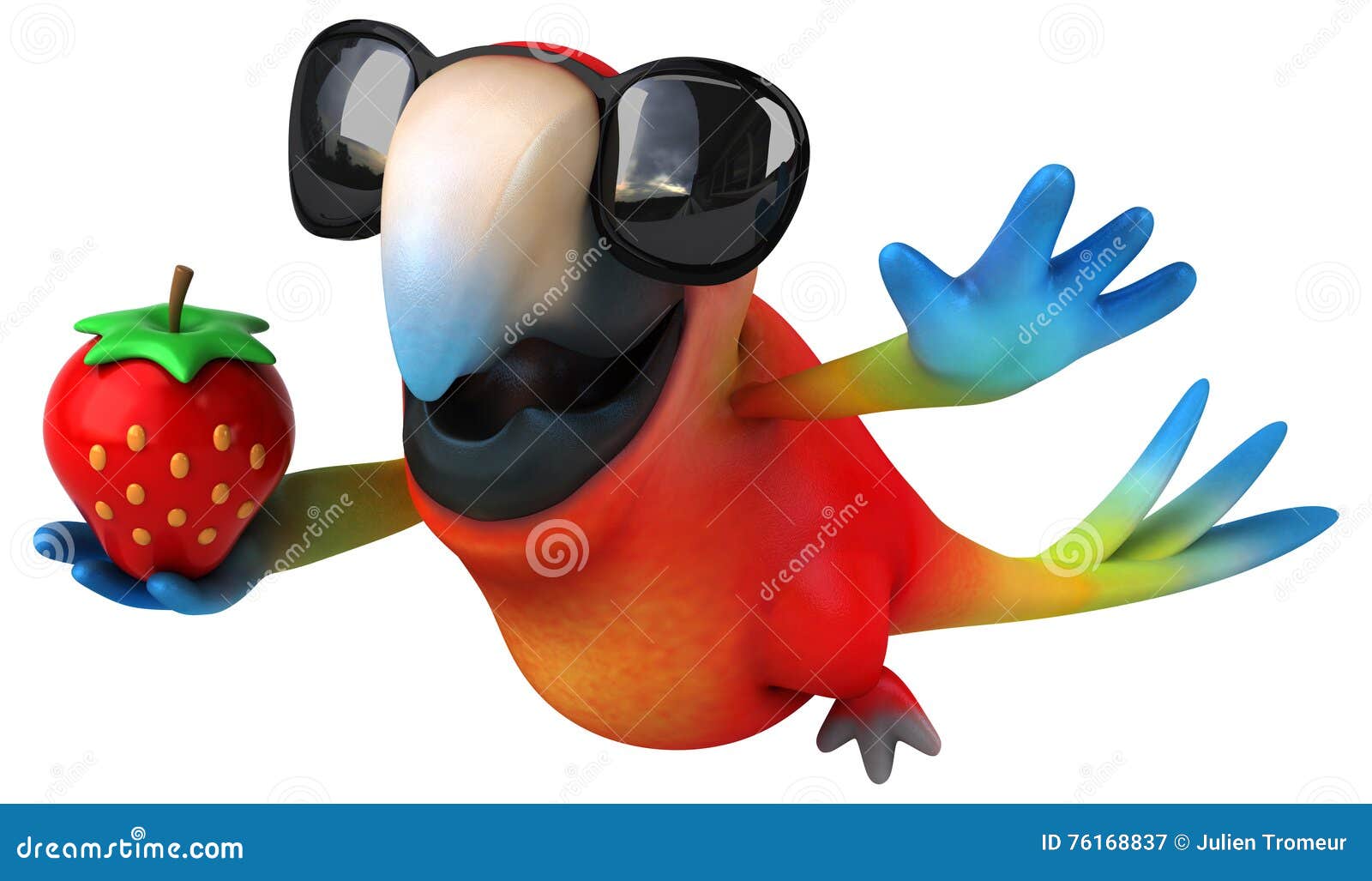 Fun parrot stock illustration. Illustration of bright - 76168837