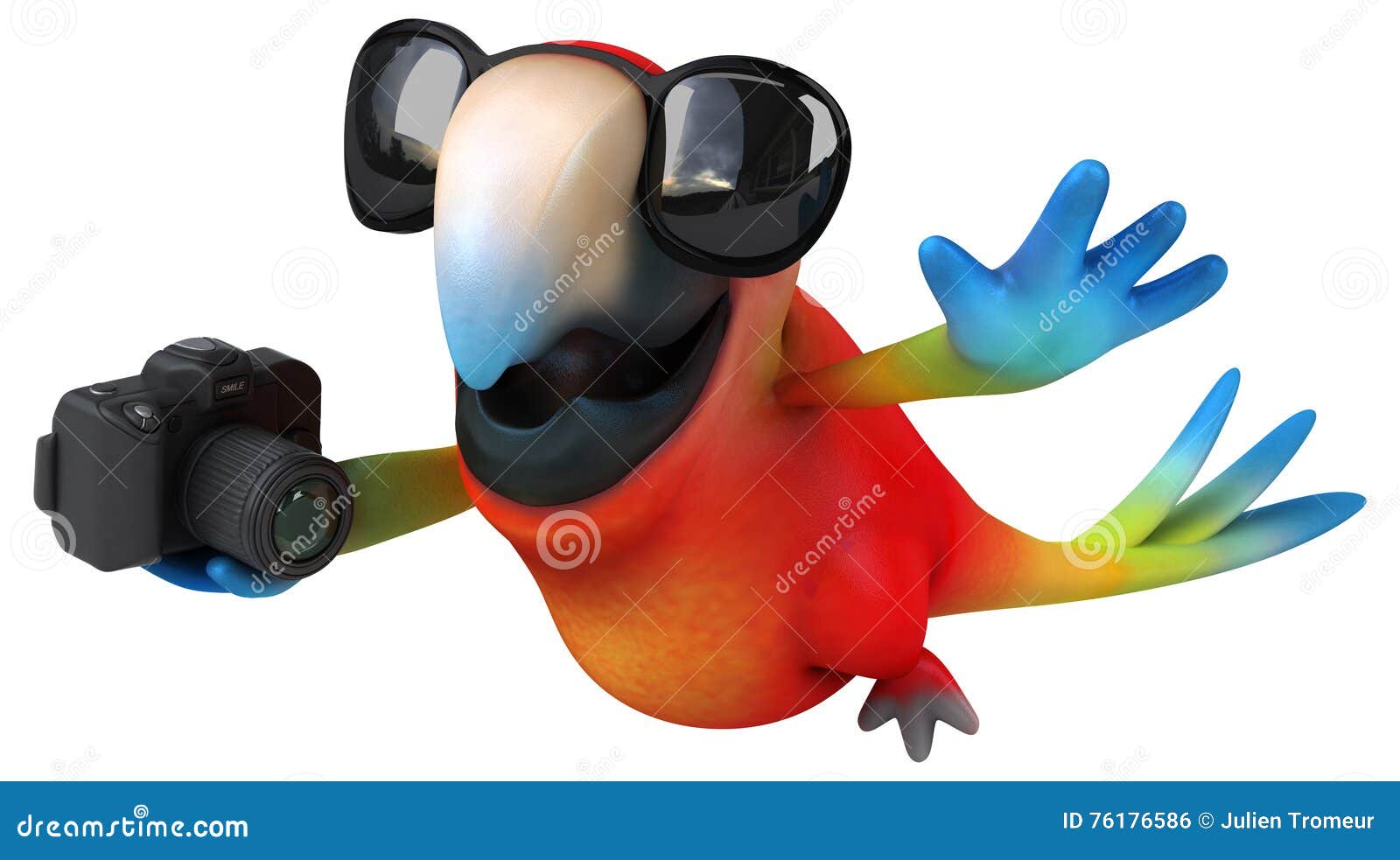Fun parrot stock illustration. Illustration of cute, bright - 76176586