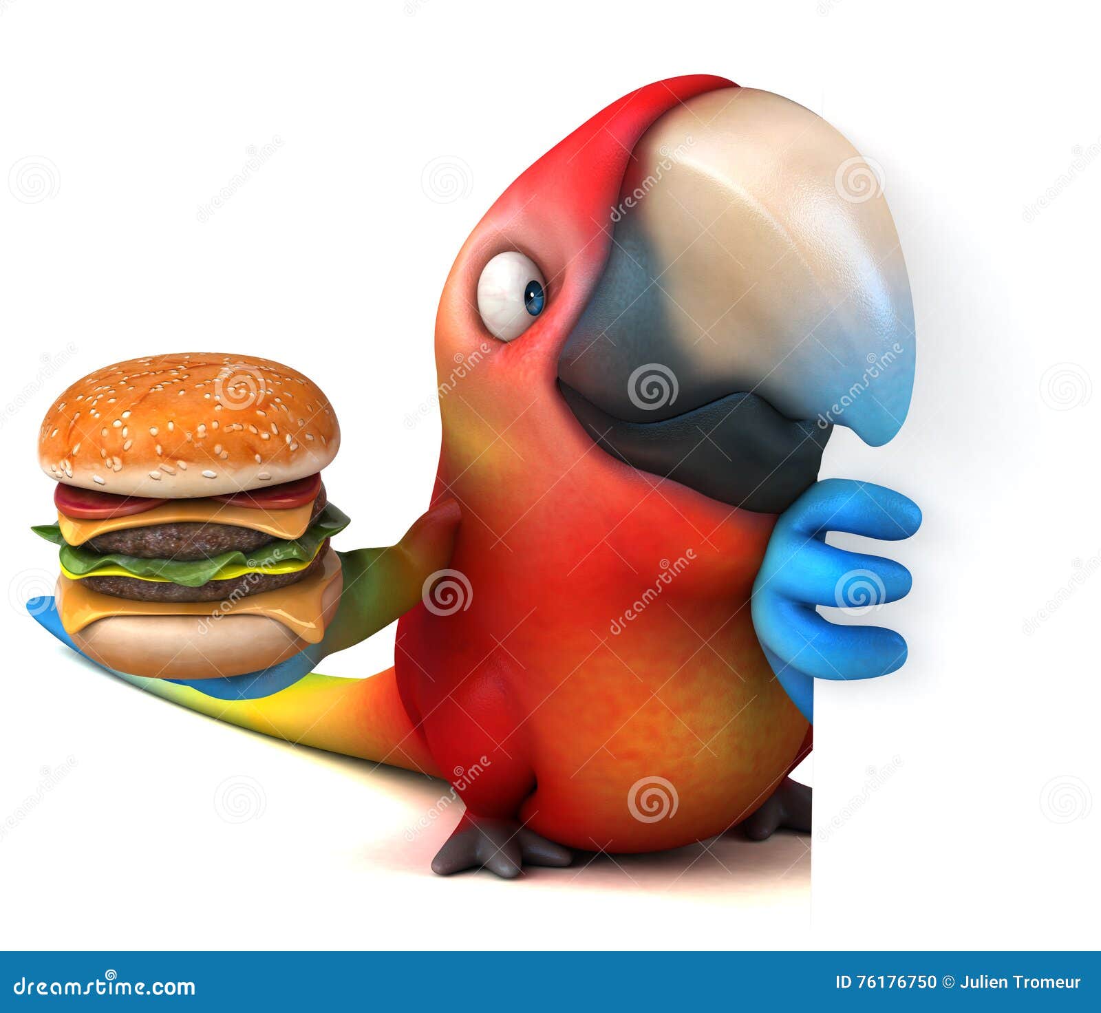 Fun parrot stock illustration. Illustration of colourful - 76176750