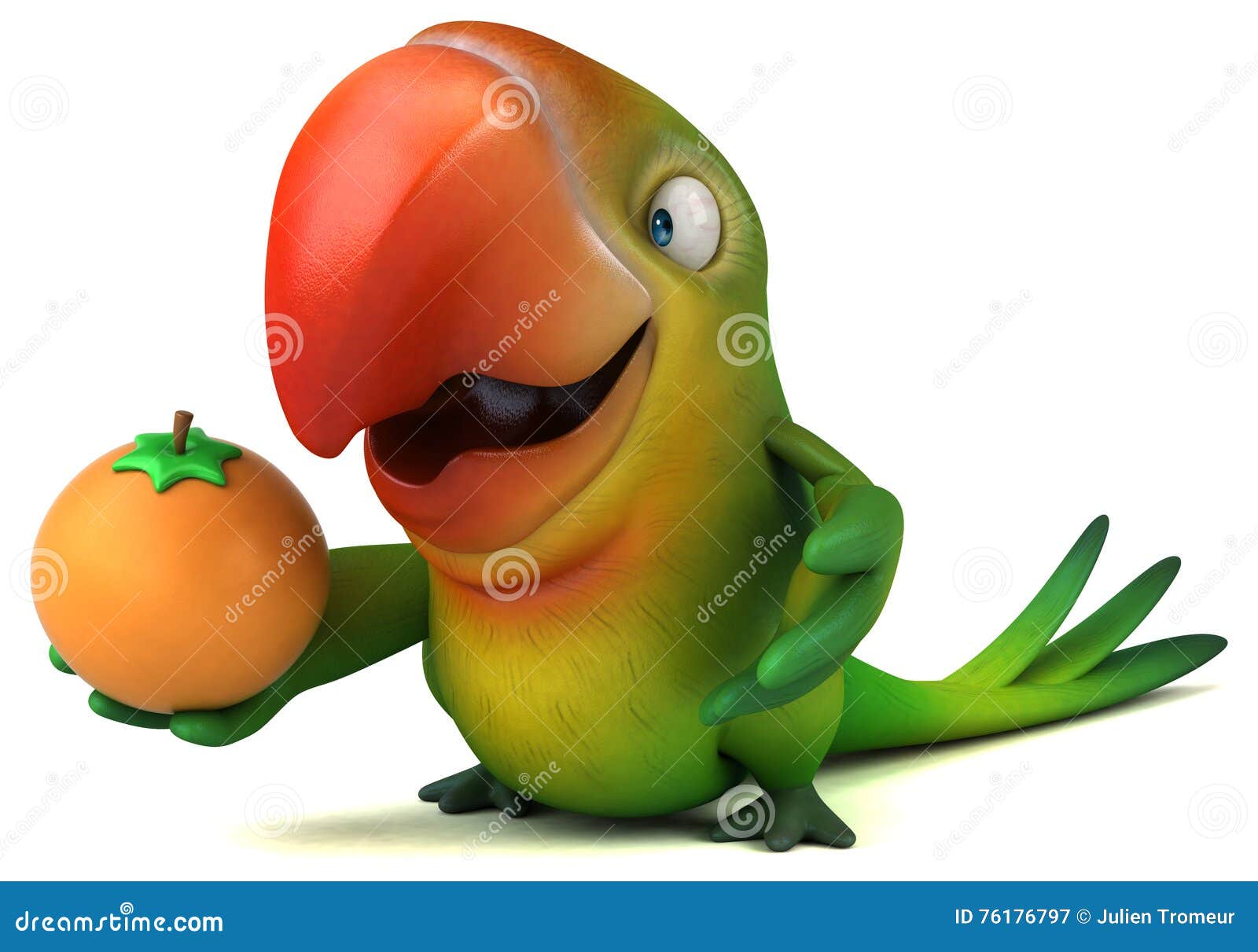 Fun parrot stock illustration. Illustration of funny - 76176797