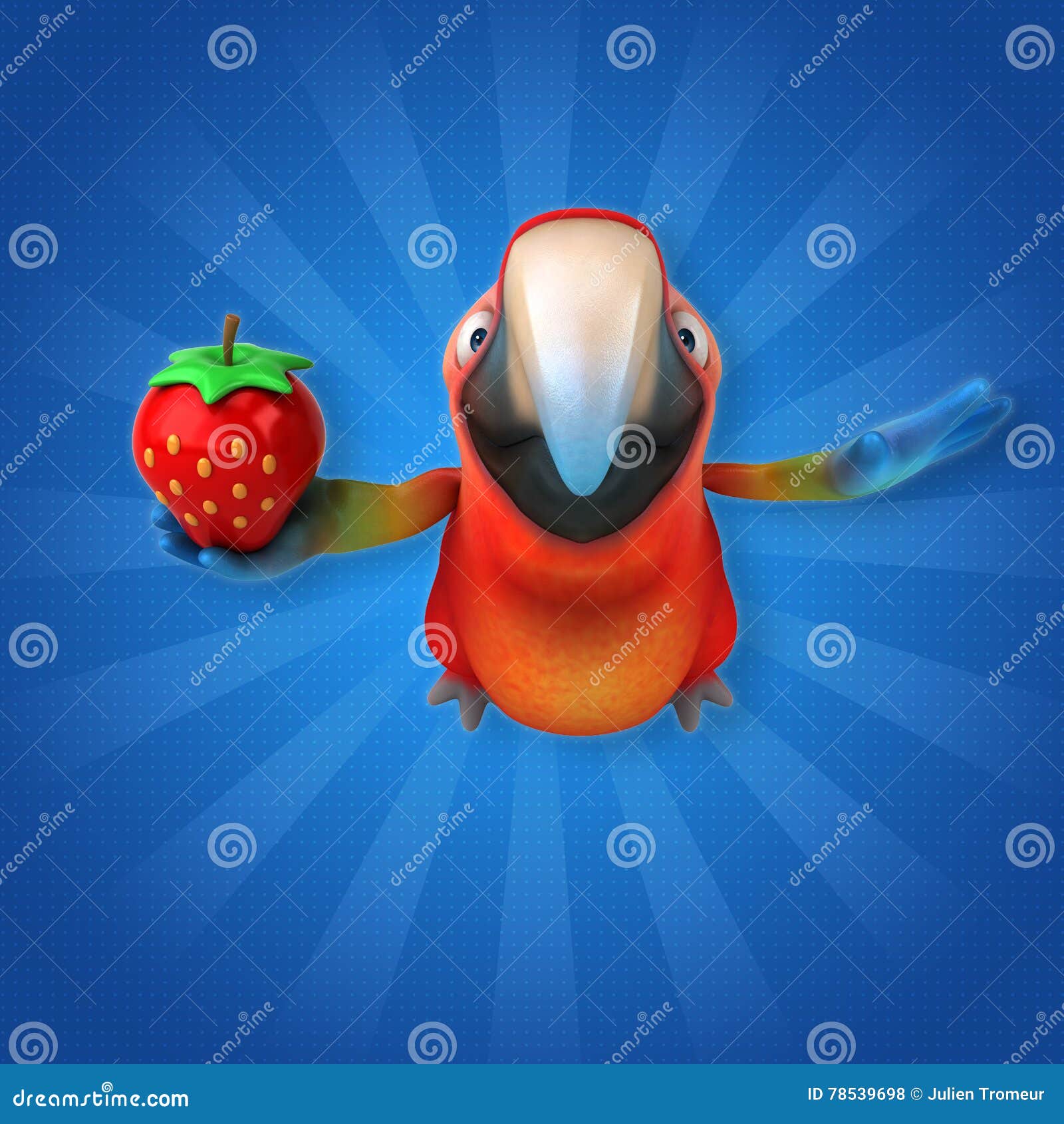 Fun parrot stock illustration. Illustration of fauna - 78539698