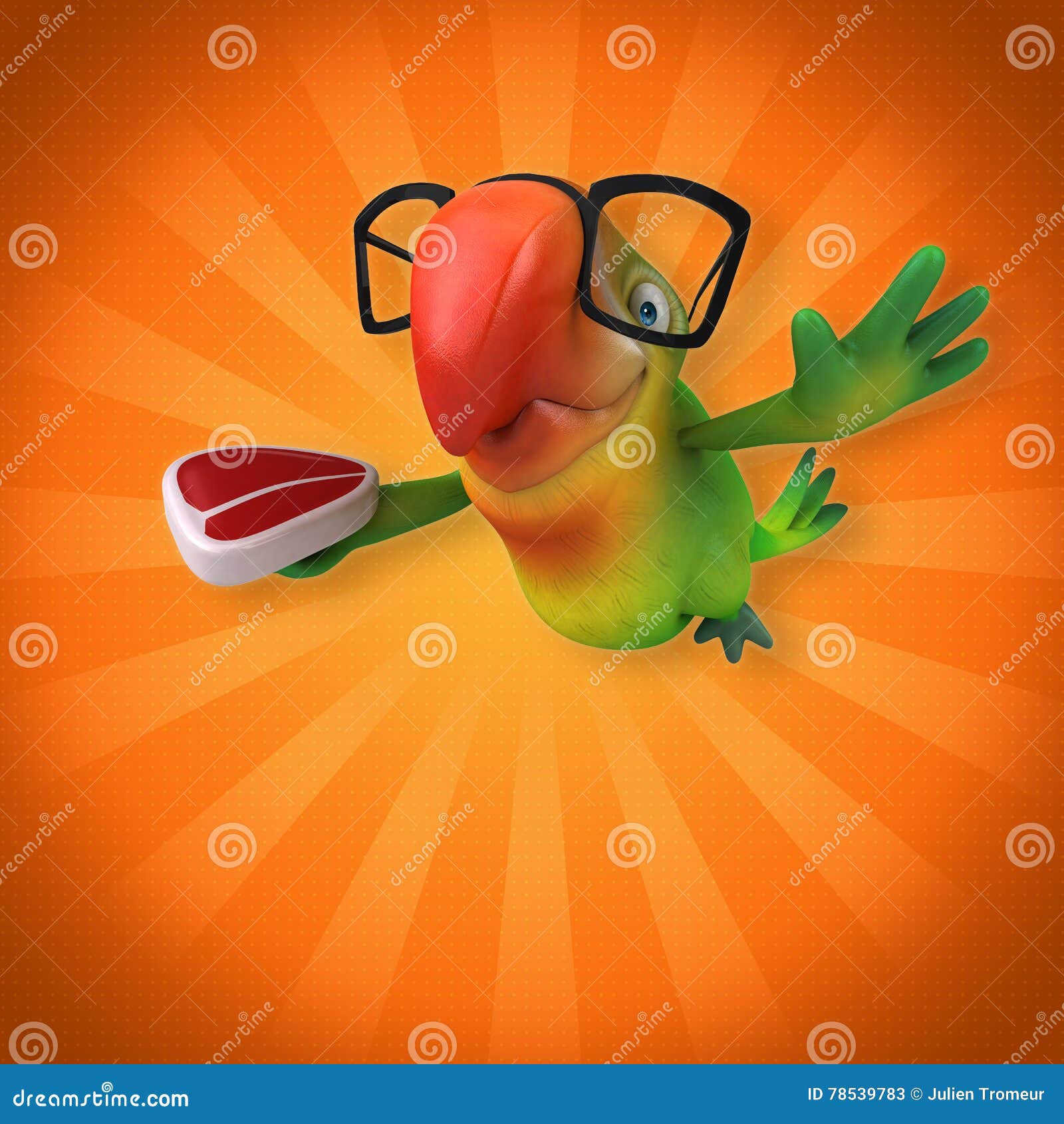 Fun parrot stock illustration. Illustration of exotic - 78539783