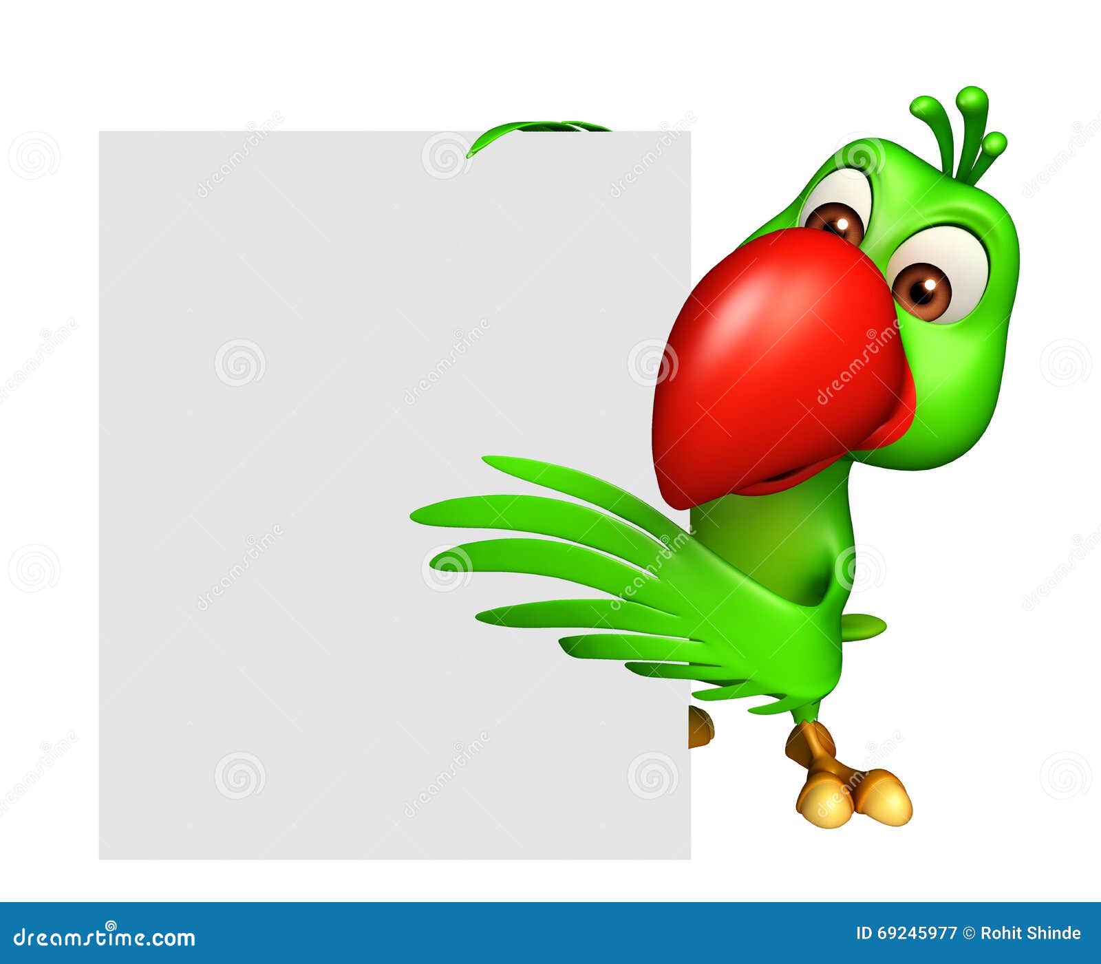 Fun Parrot Cartoon Character Stock Illustration - Illustration of toon ...