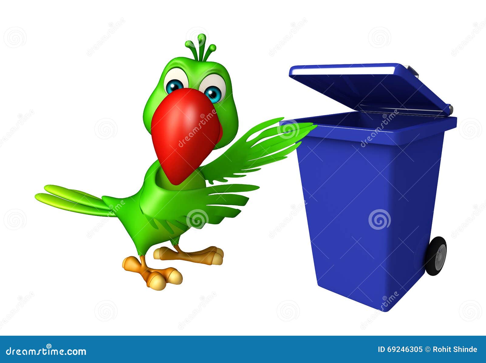 Cartoon Dustbin With Hands Laughing Happily Vector Illustration ...