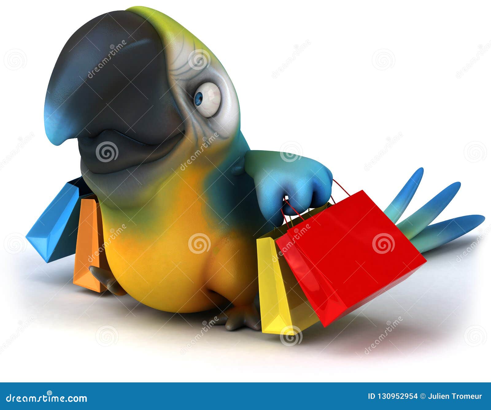 Fun parrot stock illustration. Illustration of yellow - 130952954