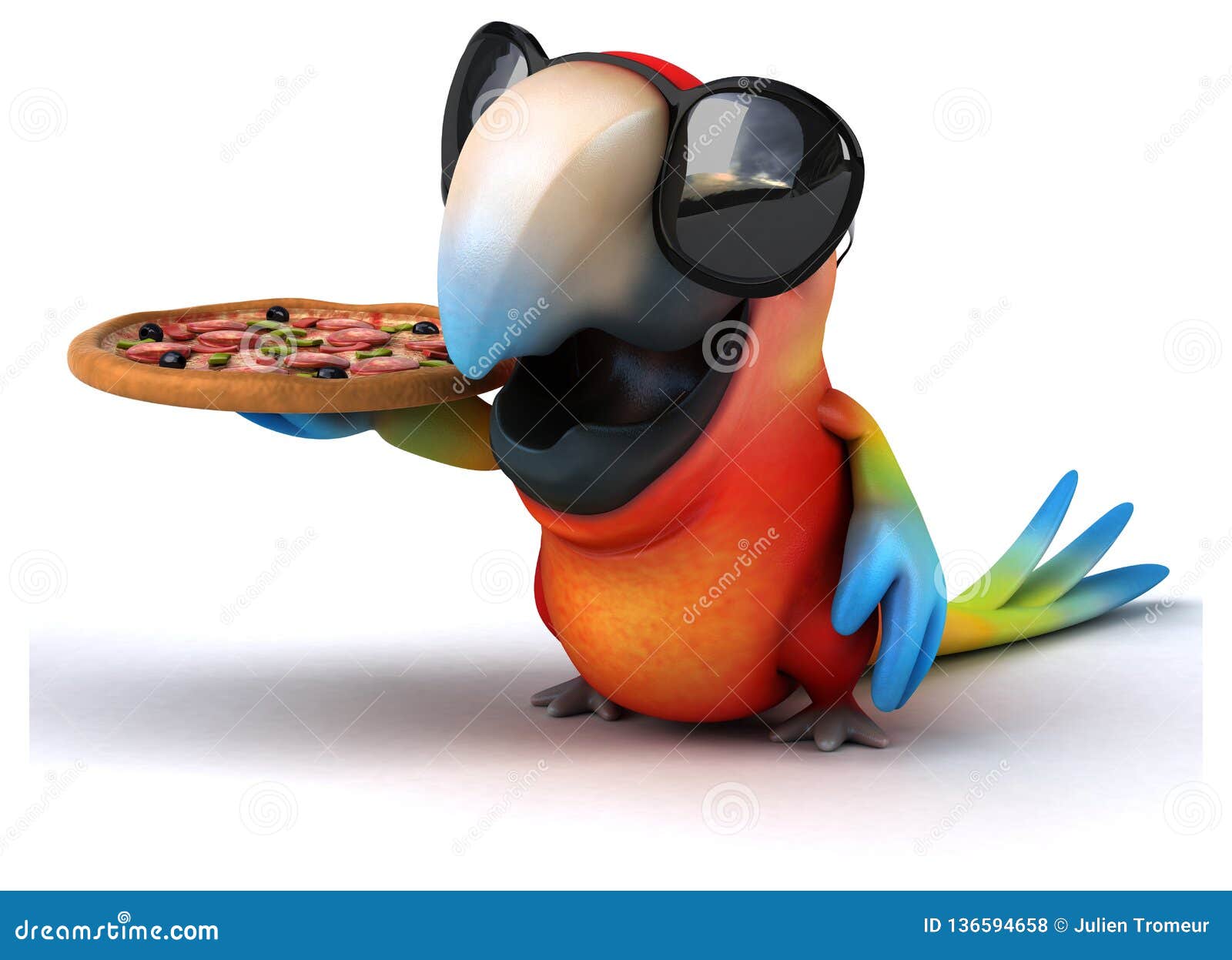 Fun parrot stock illustration. Illustration of nature - 136594658