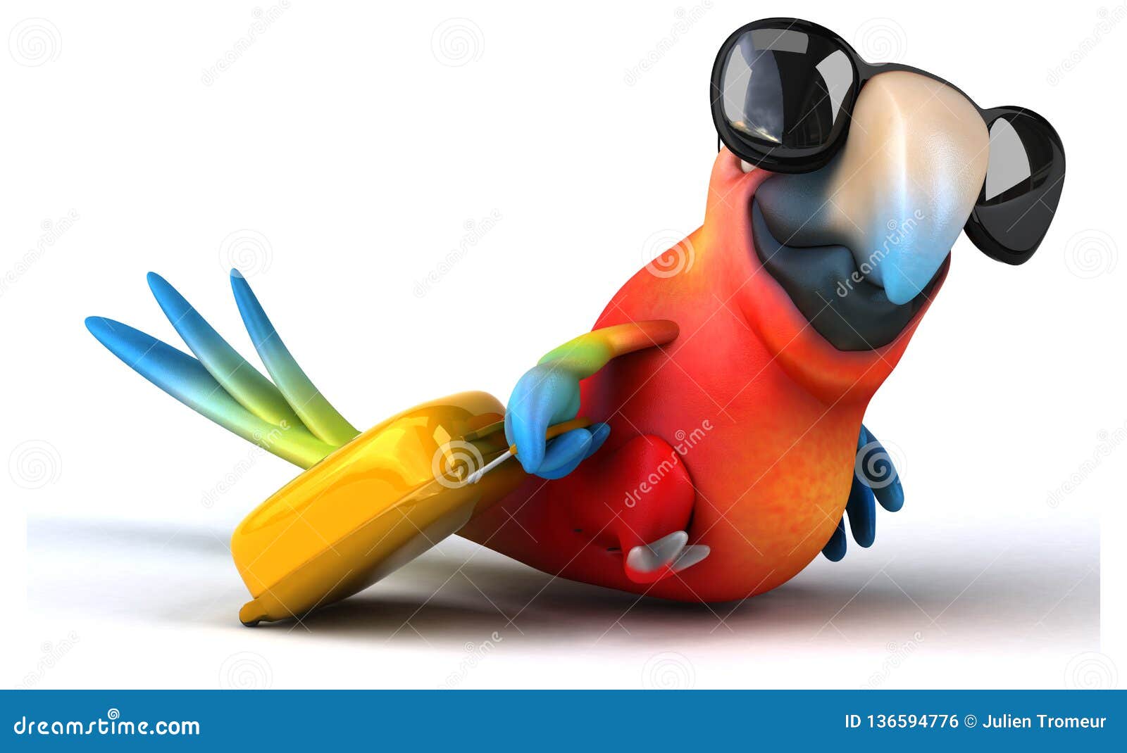 Fun parrot stock illustration. Illustration of funny - 136594776