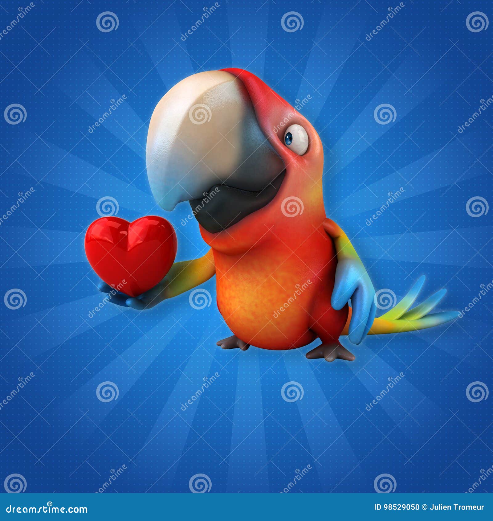 Fun parrot stock illustration. Illustration of cute, isolated - 98529050
