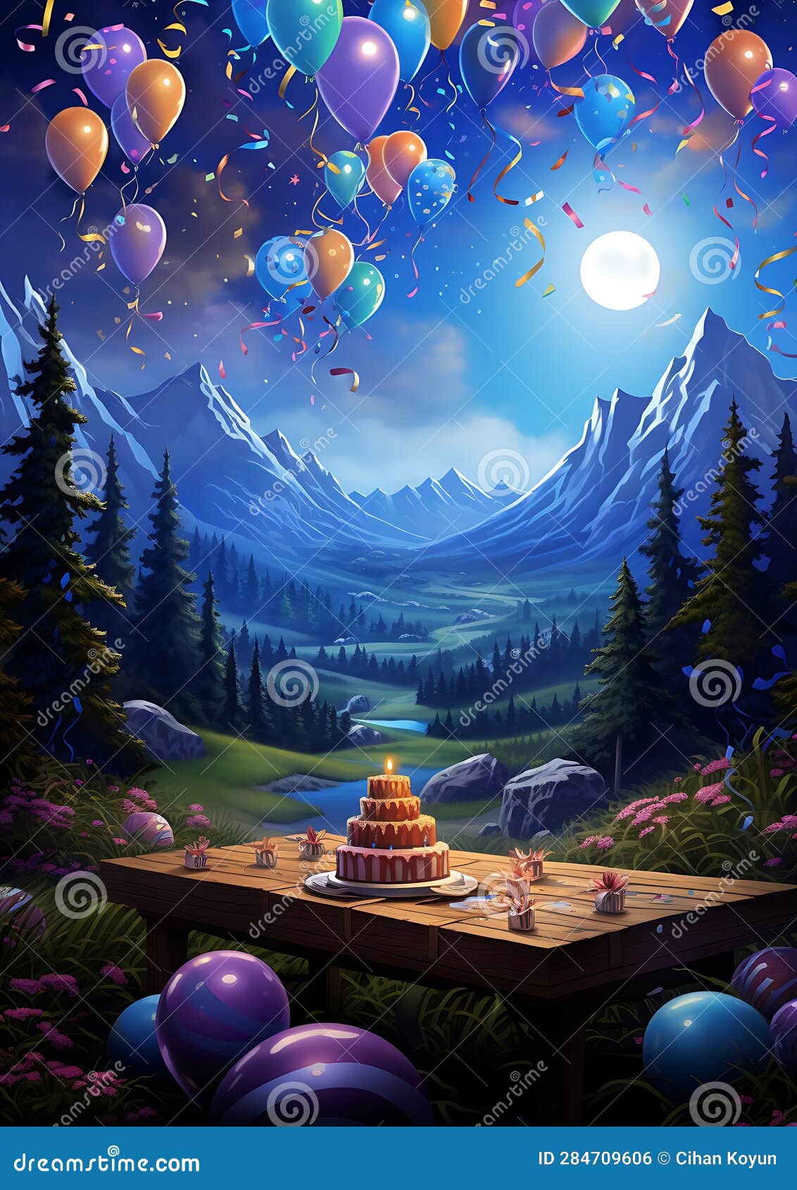 Fun party backdrops stock illustration. Illustration of online - 284709606