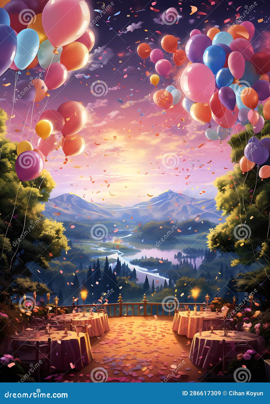 Fun party backdrops stock illustration. Illustration of flower - 286617309