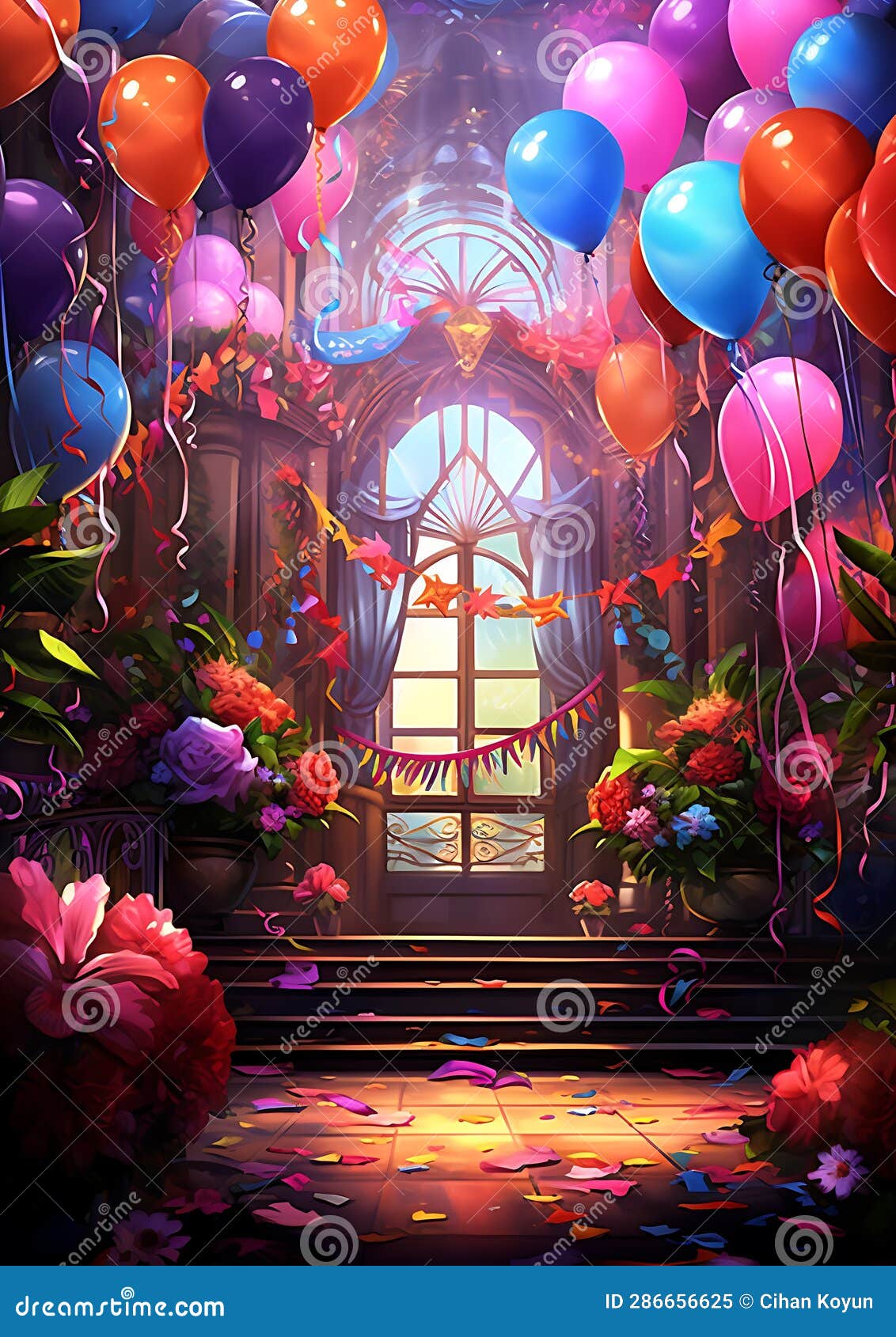 Fun party backdrops stock illustration. Illustration of brochure ...