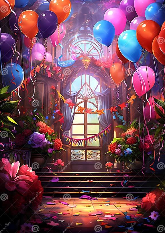 Fun party backdrops stock illustration. Illustration of brochure ...