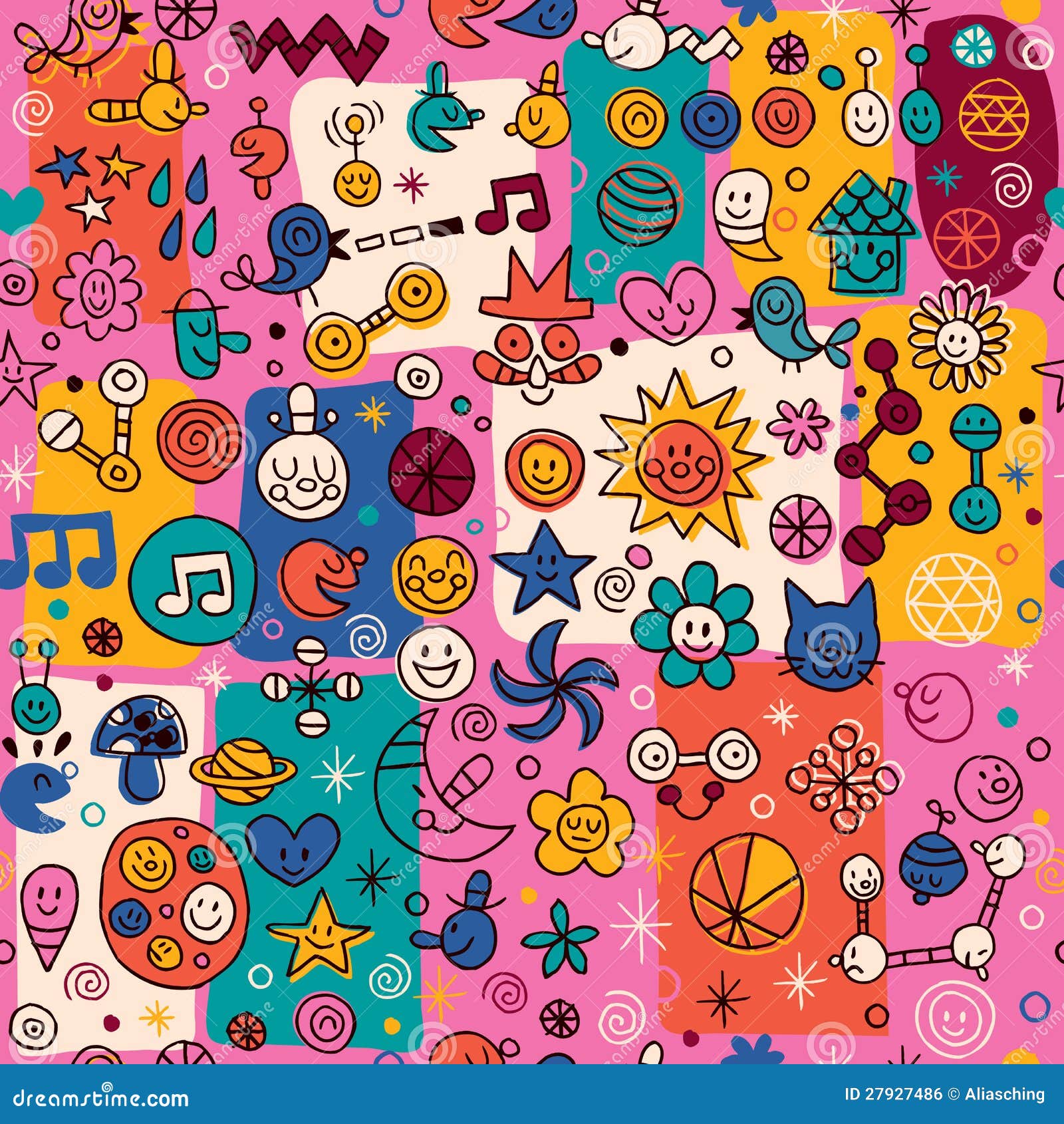 Fun pattern stock vector. Illustration of flow, children - 27927486