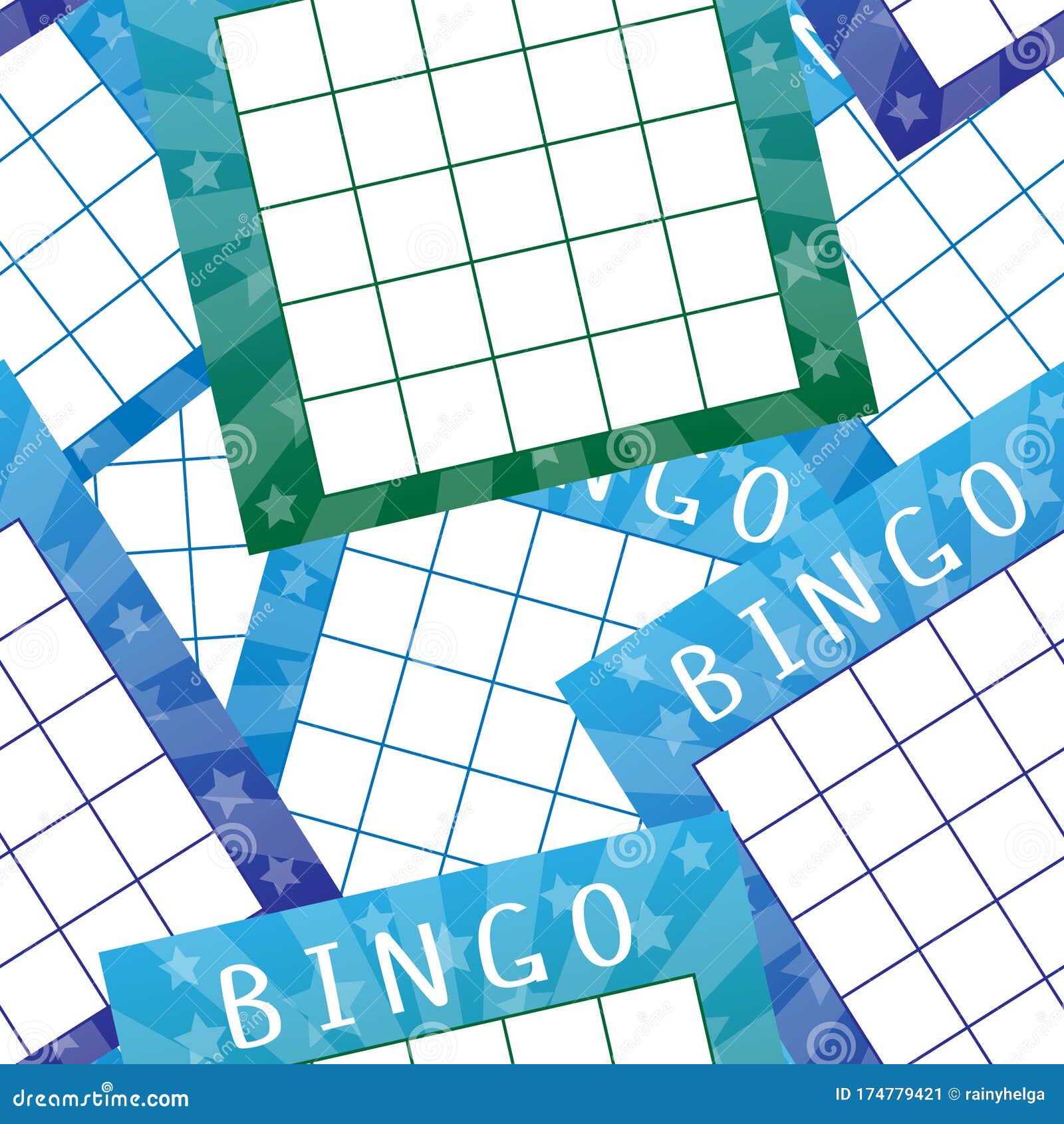 Fun Pattern with Bright Bingo Tickets Stock Vector - Illustration of ...