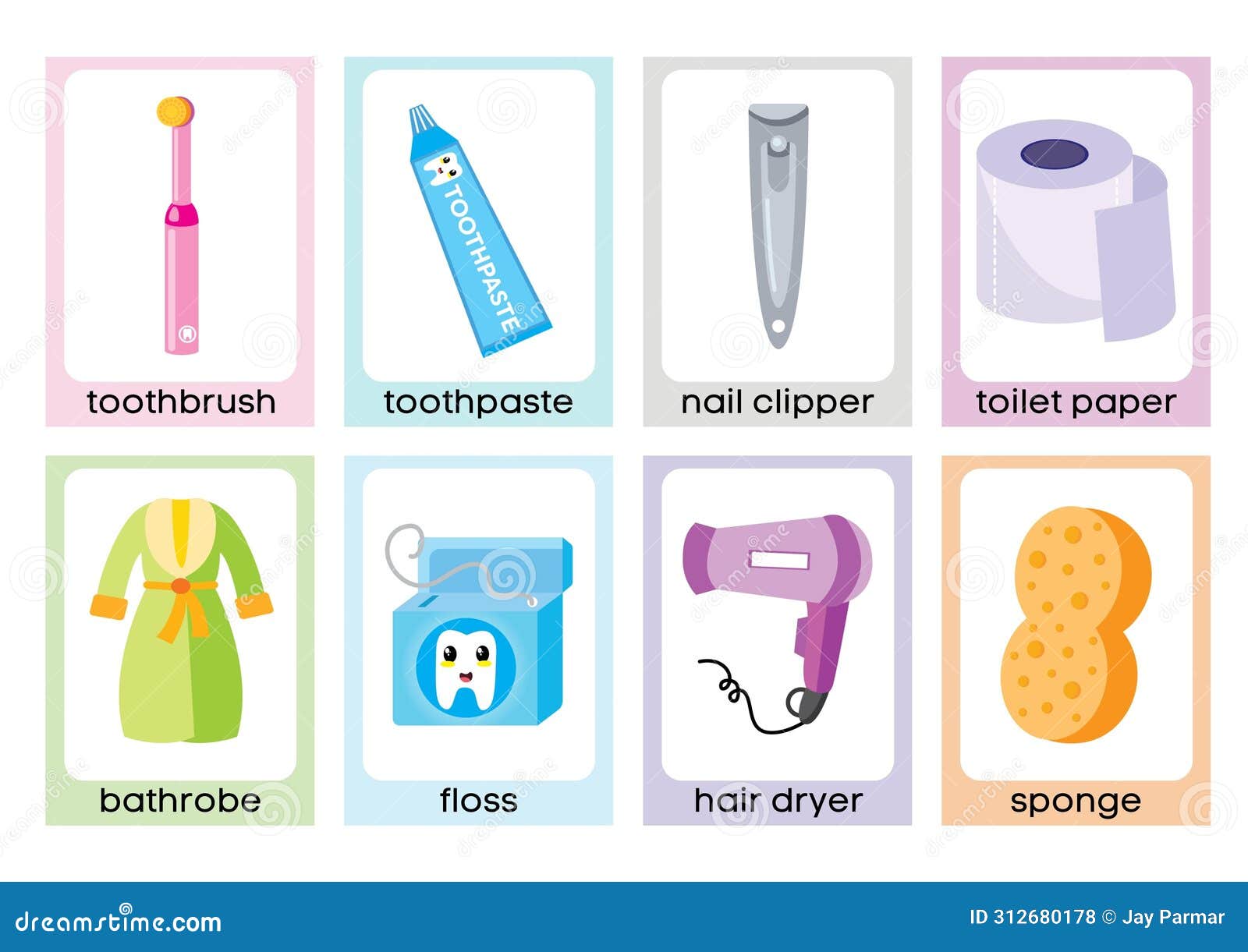 Fun Personal Hygiene Flashcards for ESL or ELL Learners - 2 Stock ...