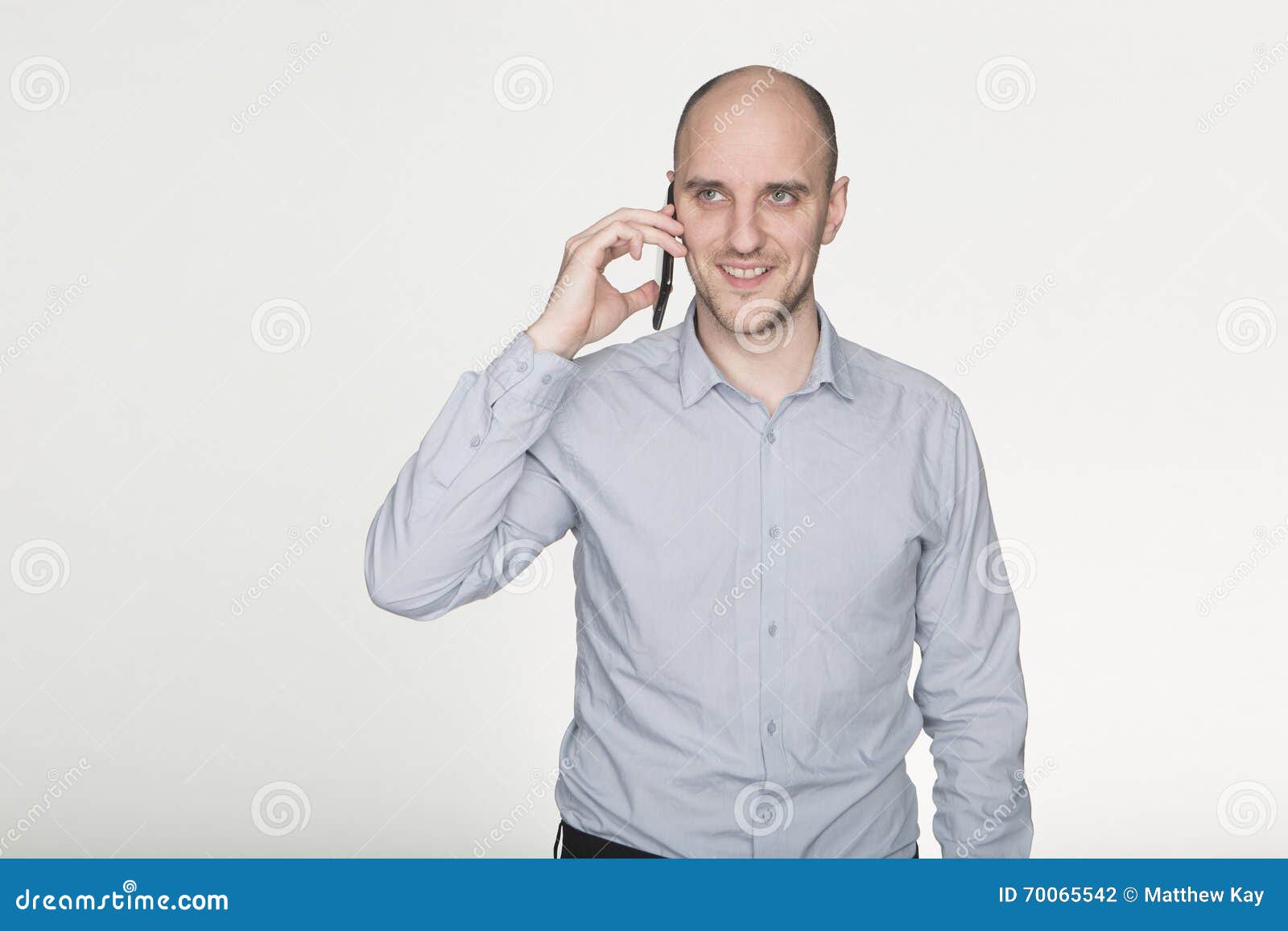Fun phone call stock photo. Image of bald, client, copy - 70065542