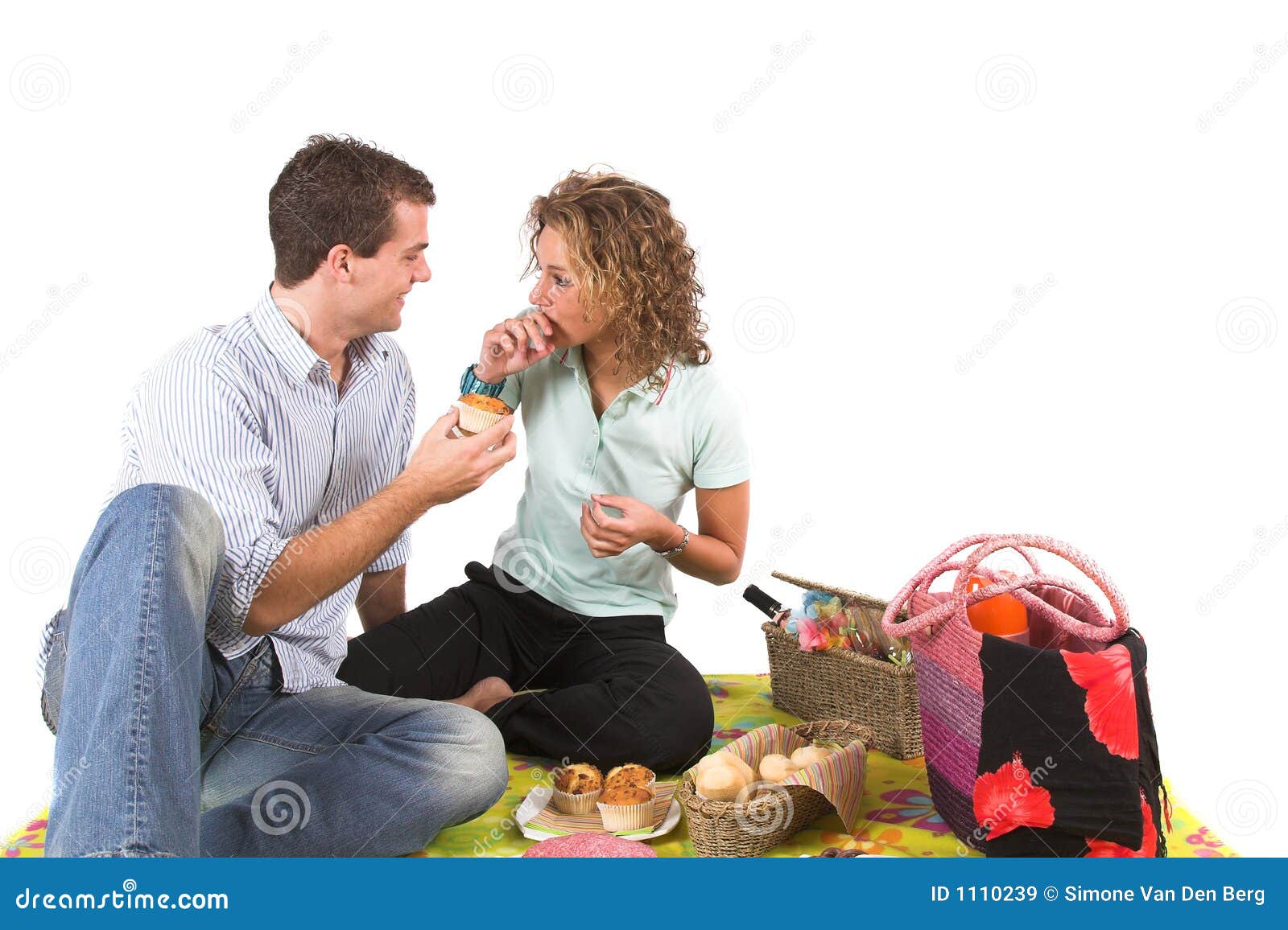 Fun picnic stock image. Image of date, blanket, food, couple - 1110239