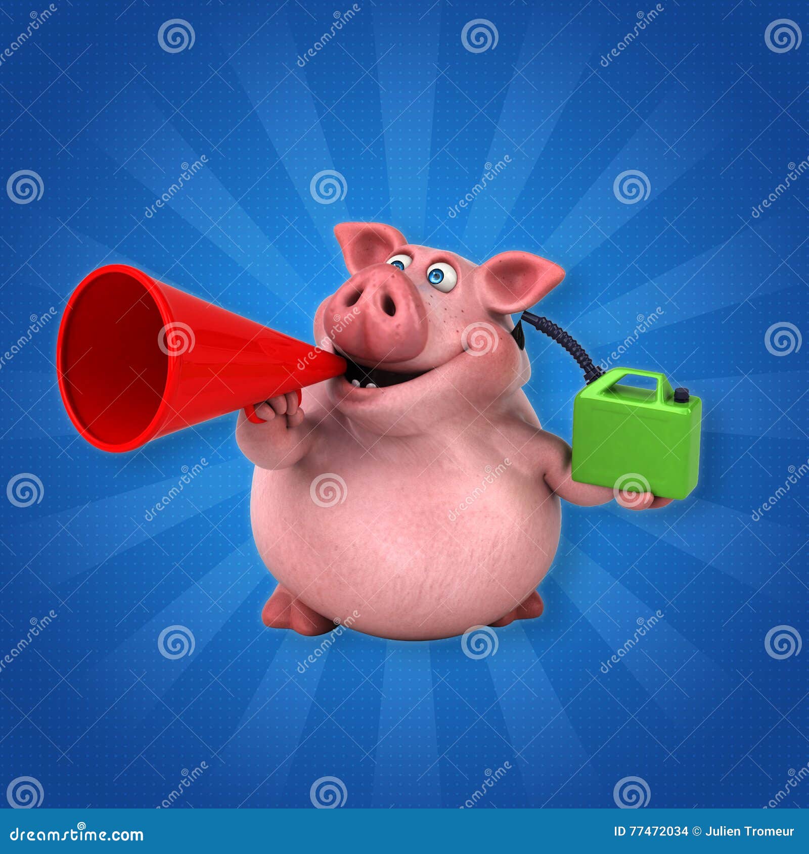 Fun pig - 3D Illustration stock illustration. Illustration of energy ...